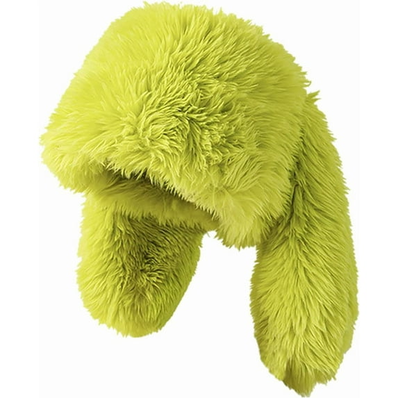 Cute Long Bunny Ear Plush Hat, Furry Fluffy Slouchy Beanie with ...