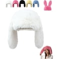 Cute Long Bunny Ear Plush Hat, Long Bunny Ears Beanie with Elasticized ...