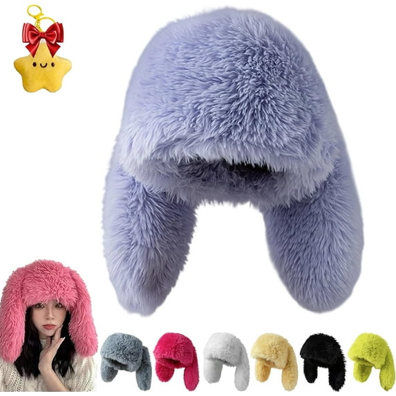 Cute Long Bunny Ear Plush Hat - Winter Fluffy & Warm, Bunny Ear Plush ...