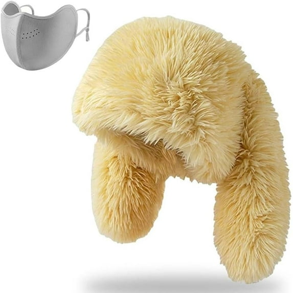 Cute Long Bunny Ear Plush Hat, Y2k Fuzzy Rabbit Beanie Women Girls ...