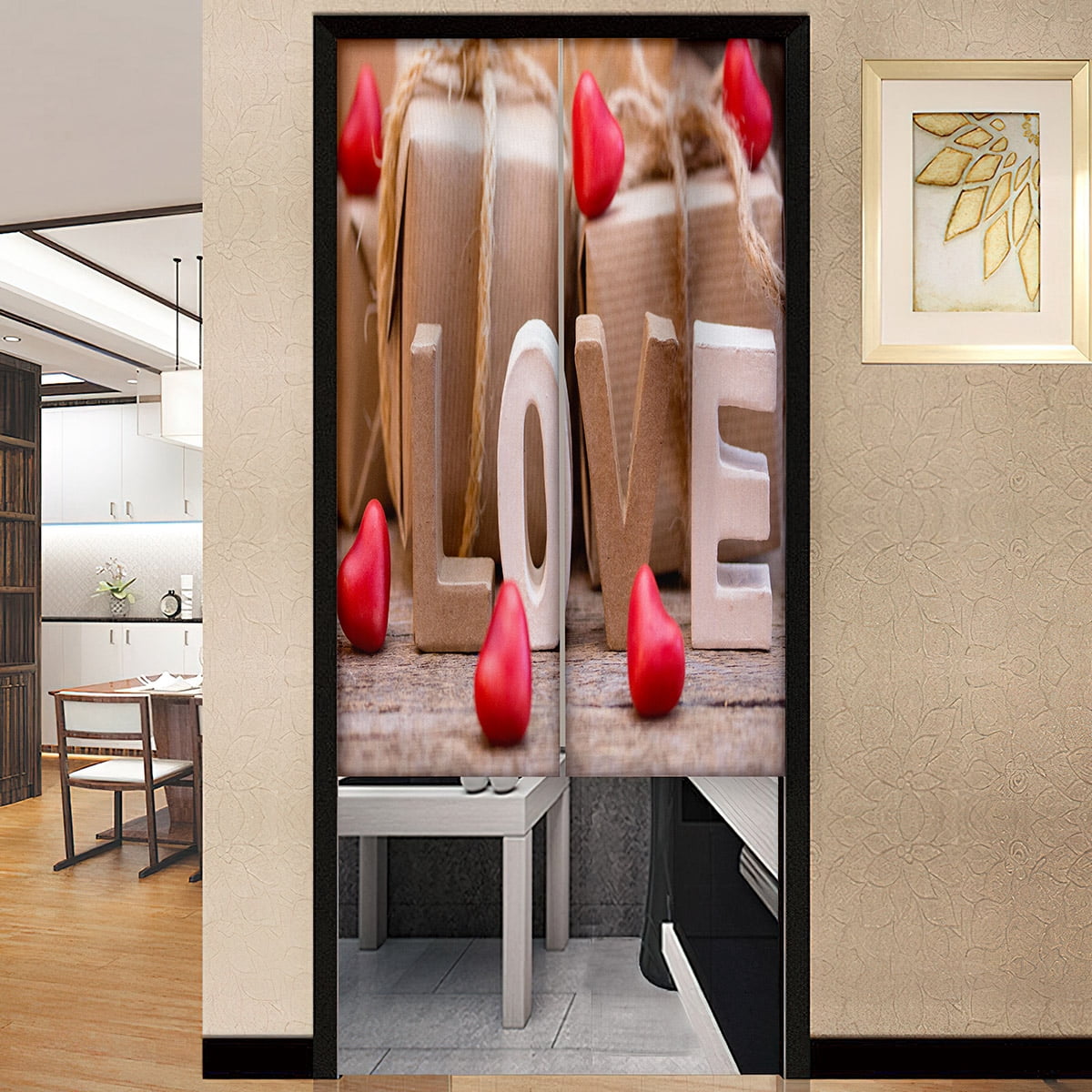 Cute Love Bear Door Curtain Bedroom Kitchen Living Room Partition Home ...