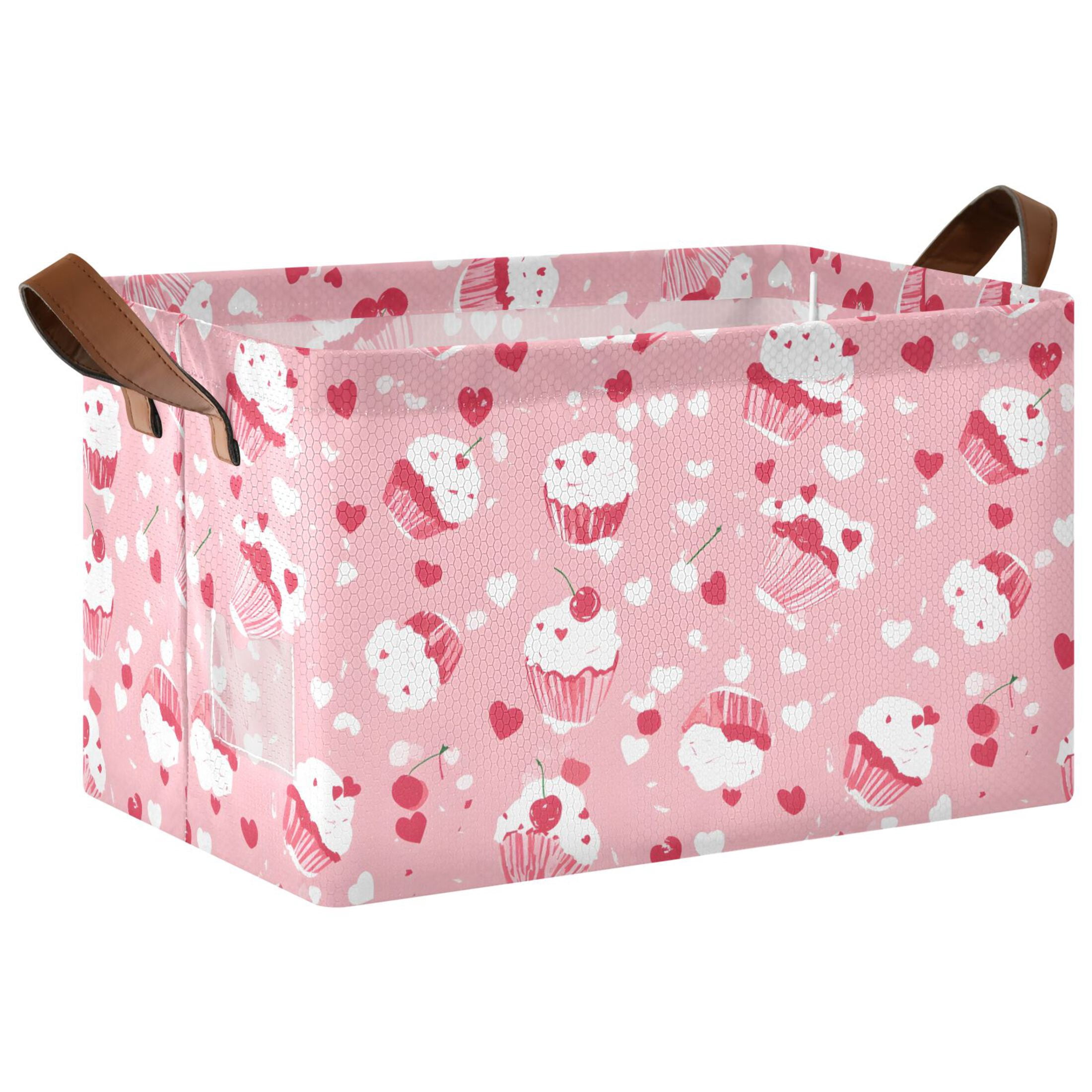 Cute Love Cake Collapsible Storage Bin Open Home Shelf Basket Water ...