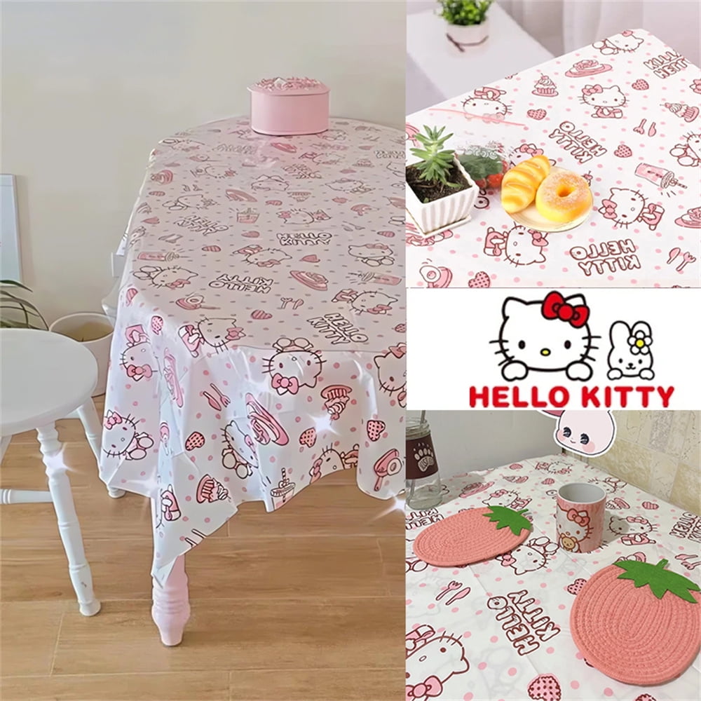 Cute MEI Sanrio Hello Kitty Printed Waterproof Tablecloth for Parties ...
