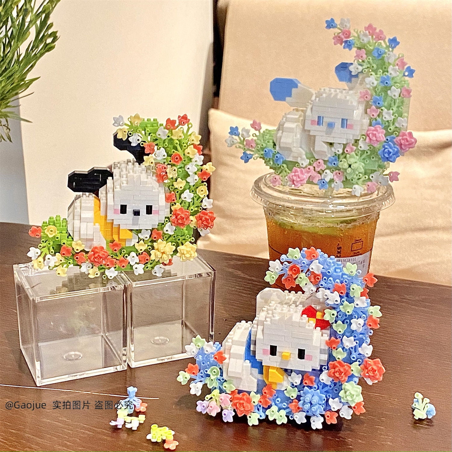 Cute MEI Sanrio Splicing Block Toys - Hello Kitty Flower Moon Series ...