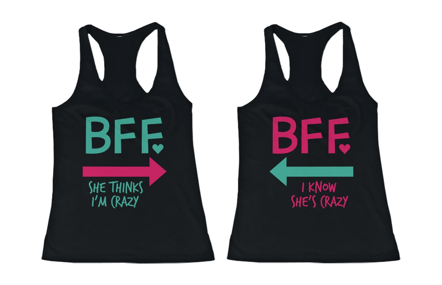 Cute MINT & PINK Best Friend Tank Tops - Matching BFF Tanks - Walmart.com