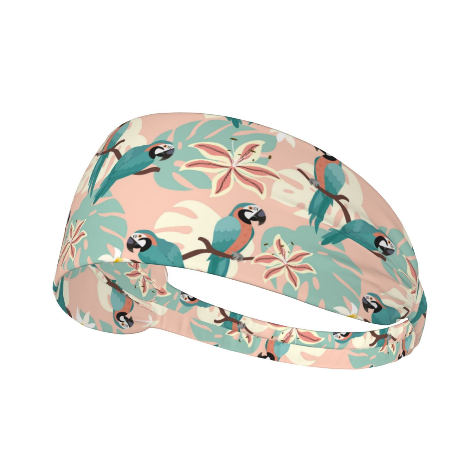 Cute Macaw Monstera Flower Sweat Band Sports Headbands for Men & Women ...