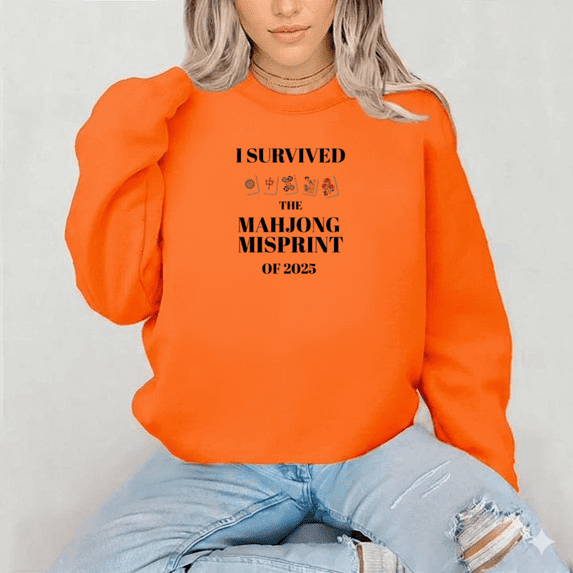 Cute Mahjong Mondays Playful Tile Illustration Cozy Fun Sweatshirt, up ...
