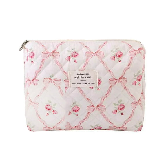 Cute Makeup Bag Beautiful Flower Quilted Makeup Bag Travel Storage Bag ...