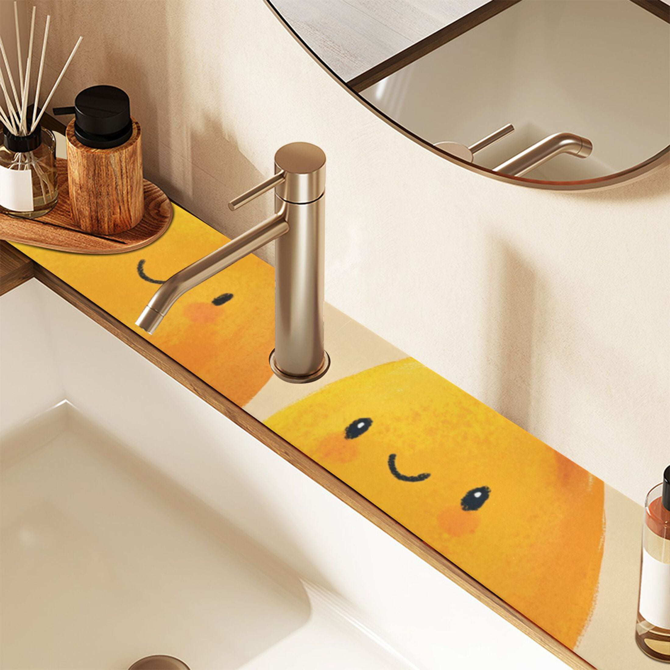 Cute Mangos Sink Splash Guard Faucet 14.7x5.4in Drying Mat Drying Mat ...