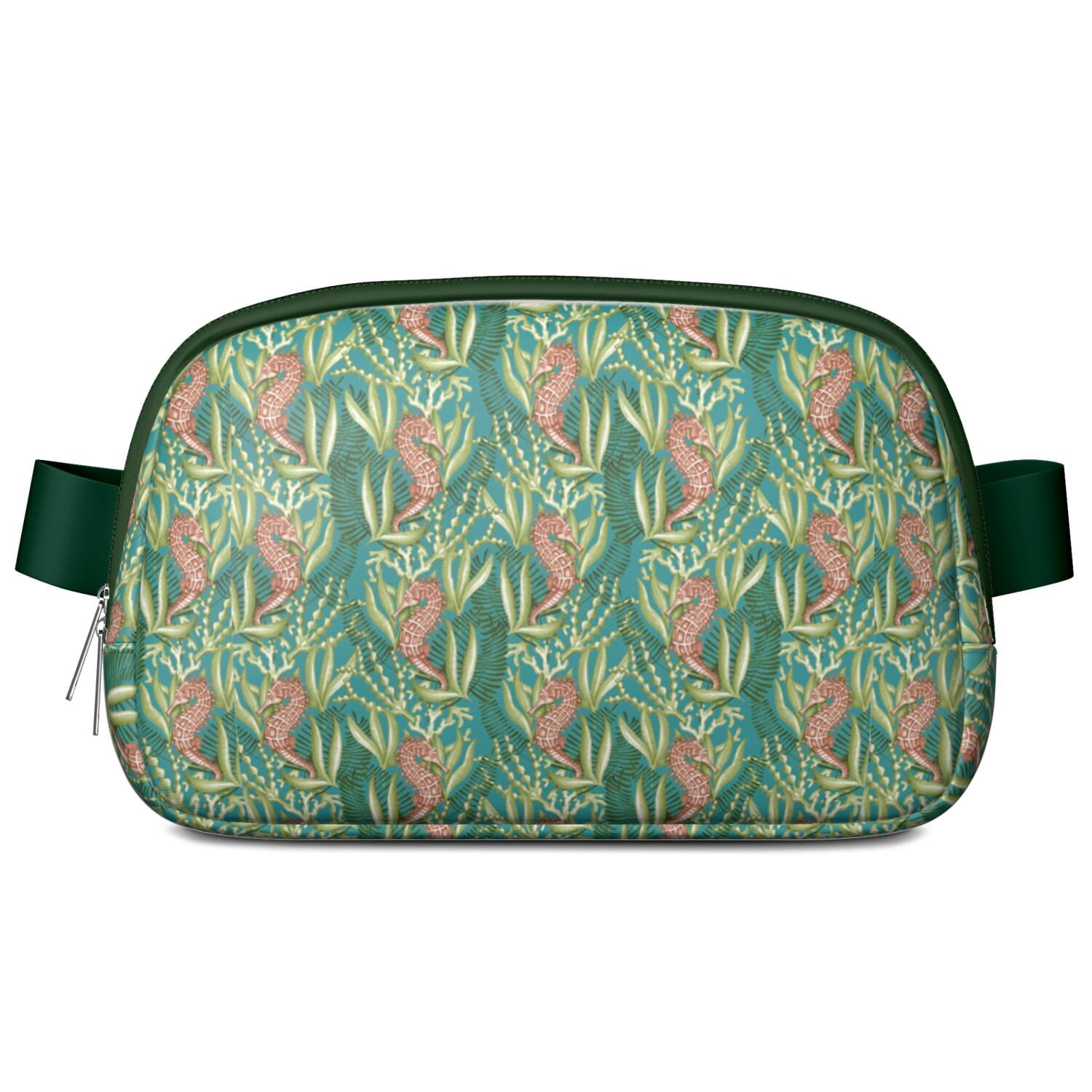 Cute Marine Life Waist Bag – Seahorse & Seaweed Pattern Fanny Pack for ...