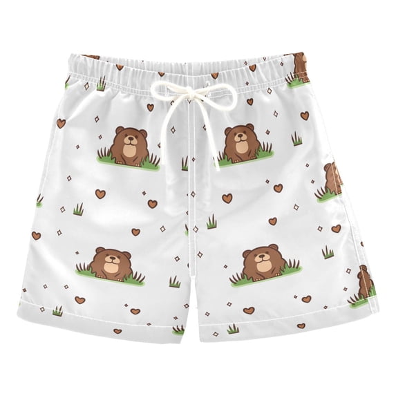 Cute Marmot Pattern Swim Trunks Quick Dry Beach Pool Board Shorts ...