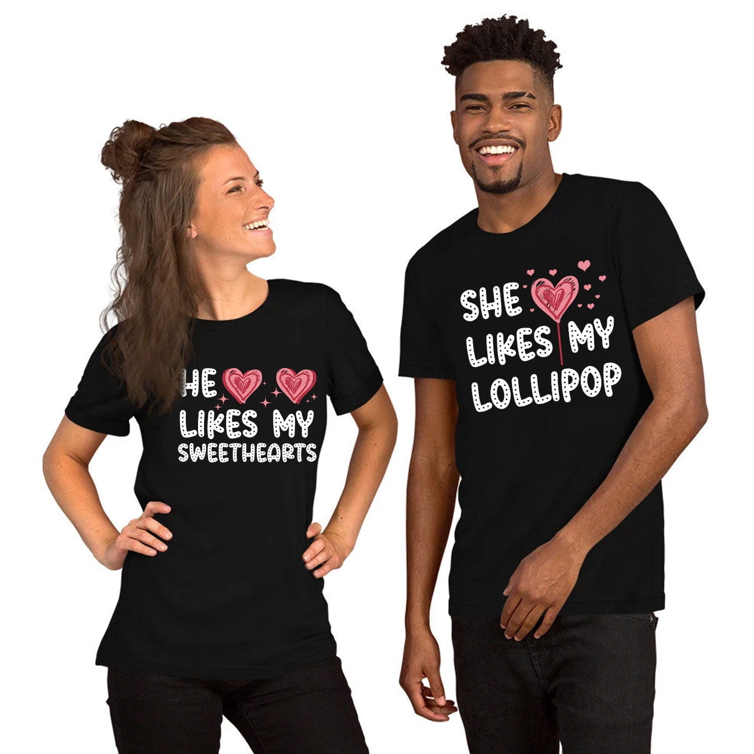 Cute Matching Couple T-Shirt – Sweet Heart Graphic Funny His and Hers ...