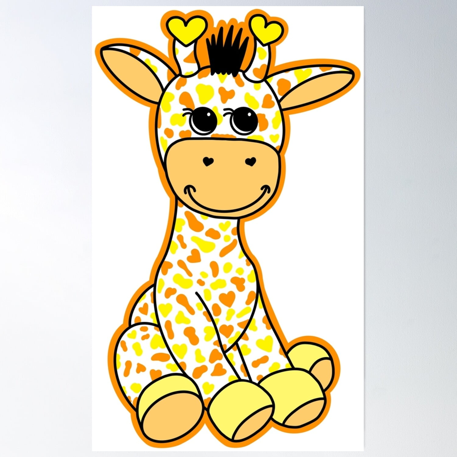 Cute Maverique Pride Flag Giraffe Orange Yellow White Poster Wall Art ...