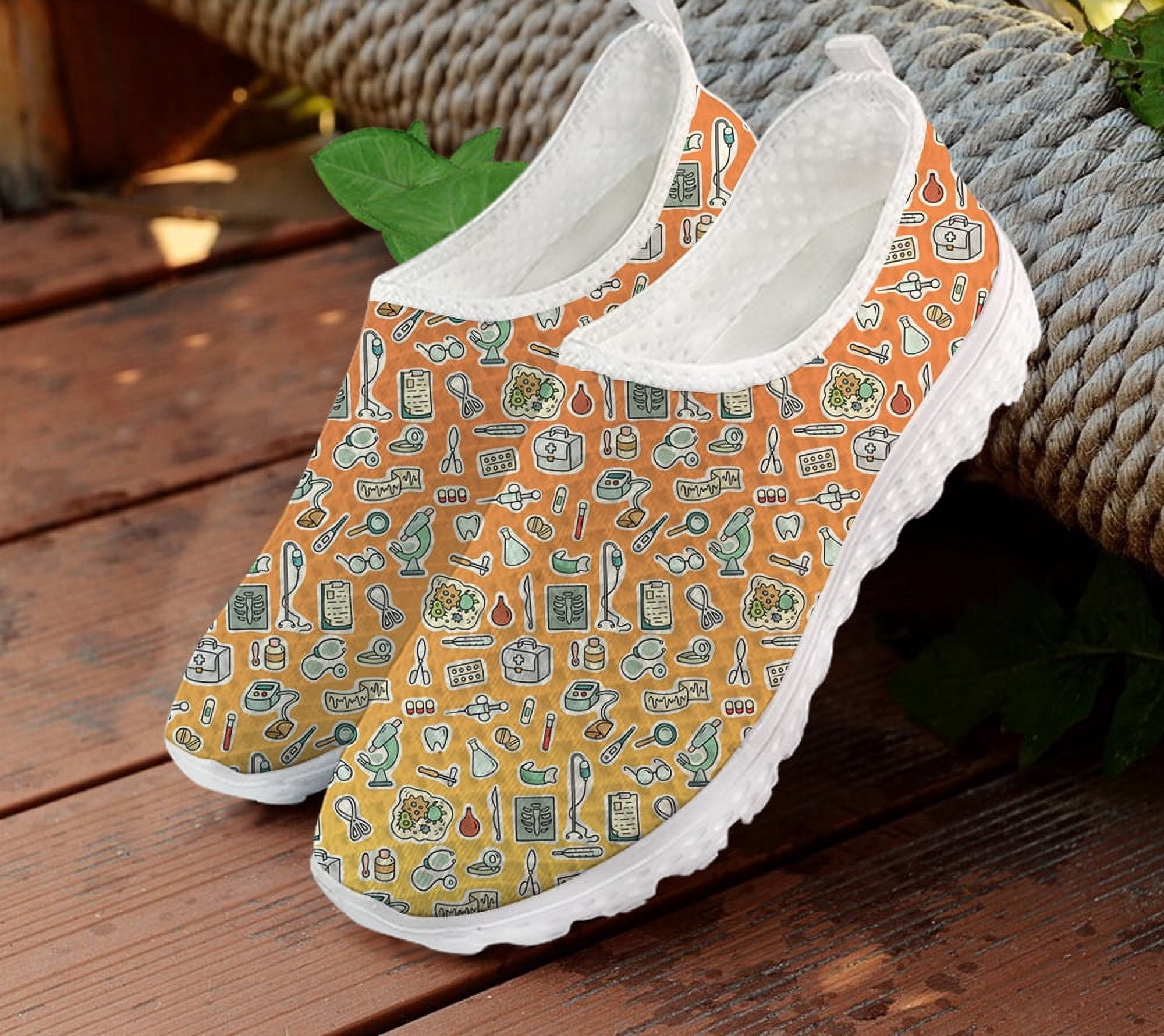 Cute Medical Print Big Size Summer Woman Flats Casual Shoes for Women ...