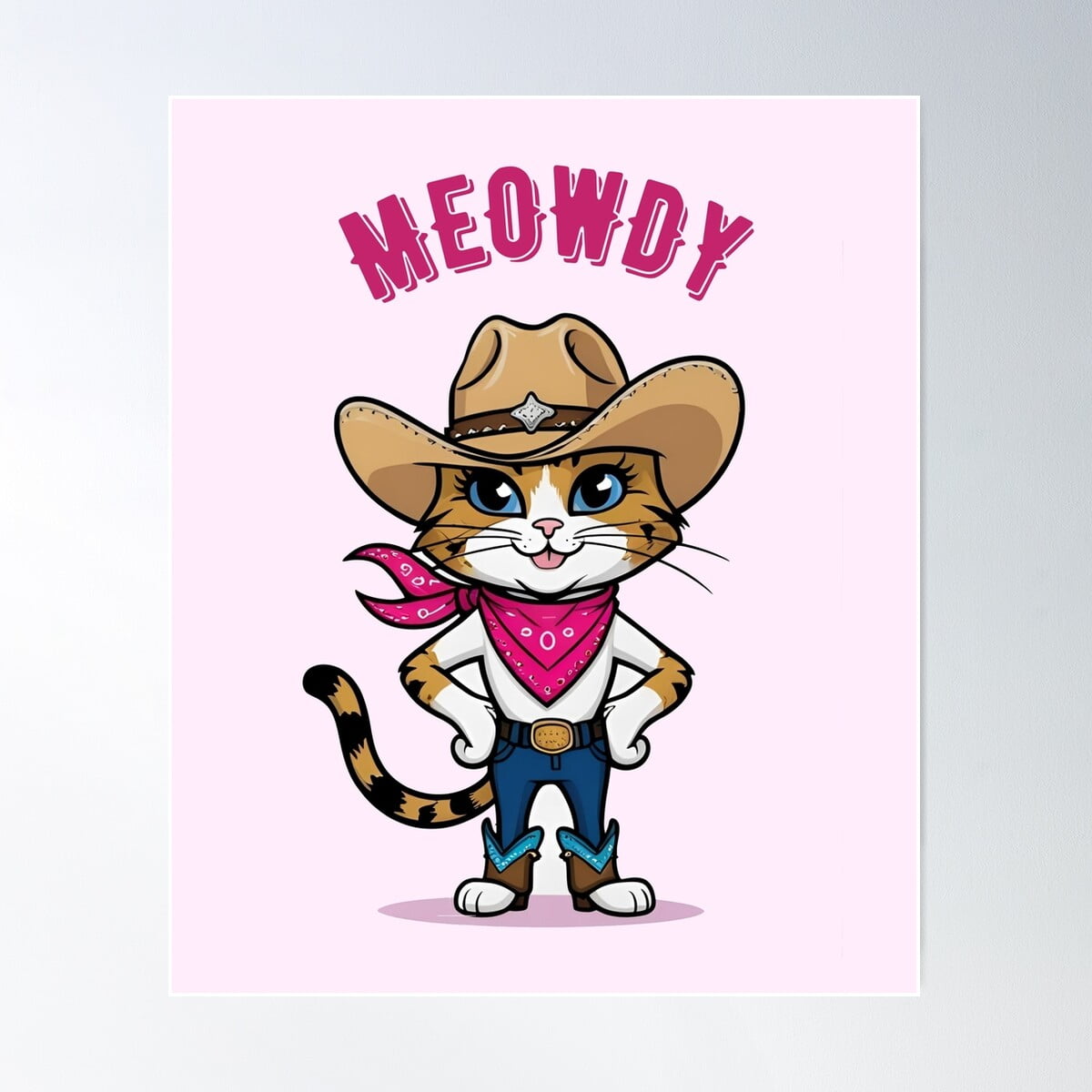 Cute Meowdy Cowgirl Cat Poster, 8x12 UNFRAMED - Walmart.com