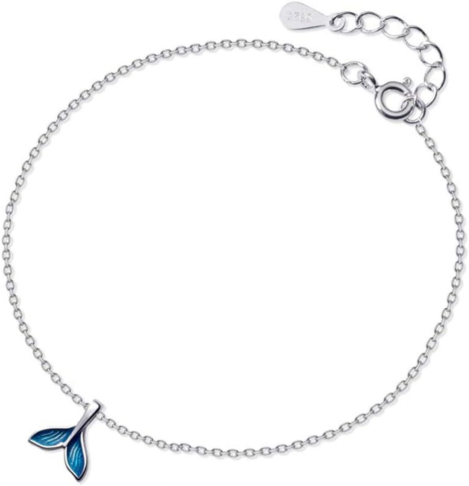 Cute Mermaid Tail Anklet S925 Sterling Silver Dainty Dolphin Tail Ankle ...