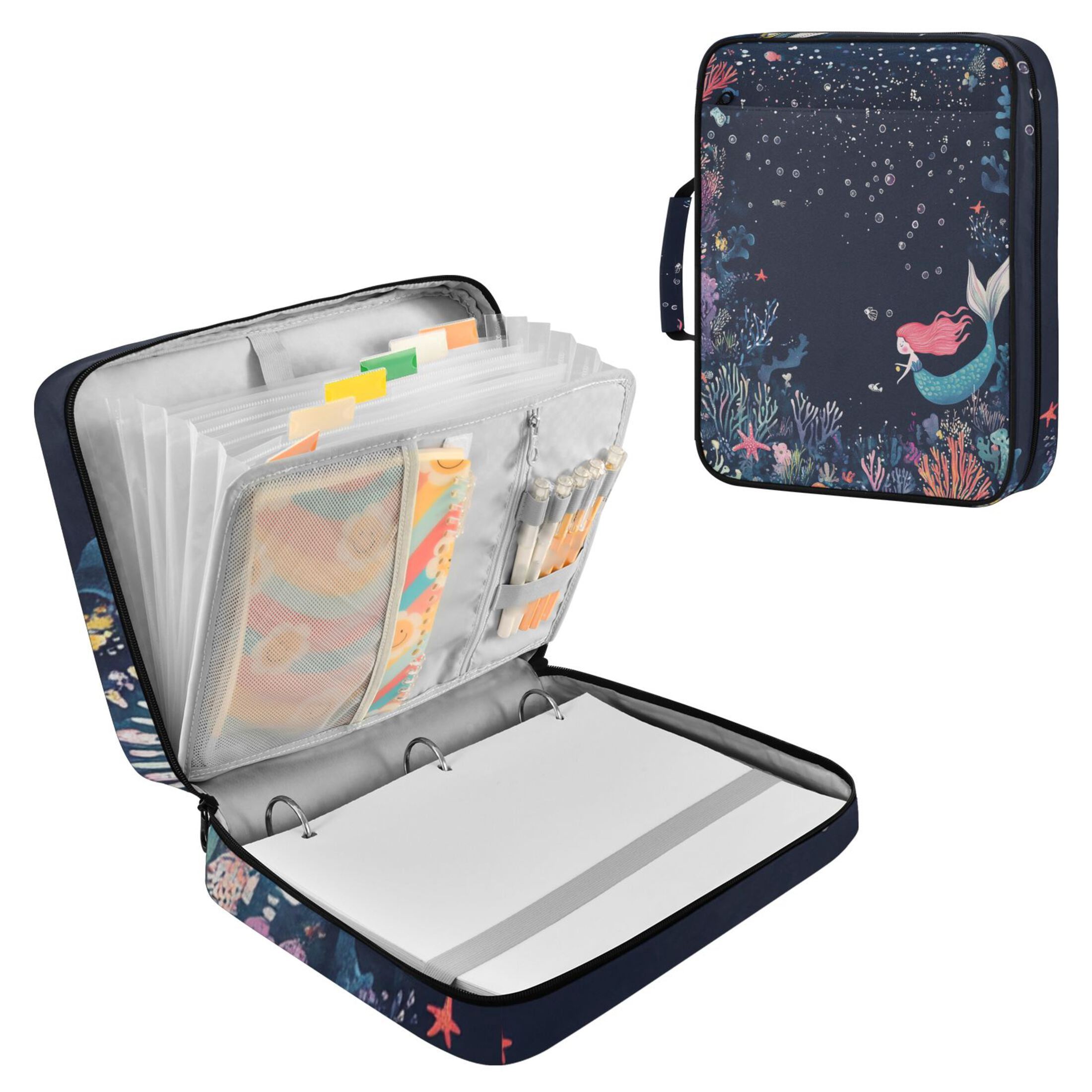 Cute Mermaid in Sea Corals Accordion File Organizer Expanding File ...