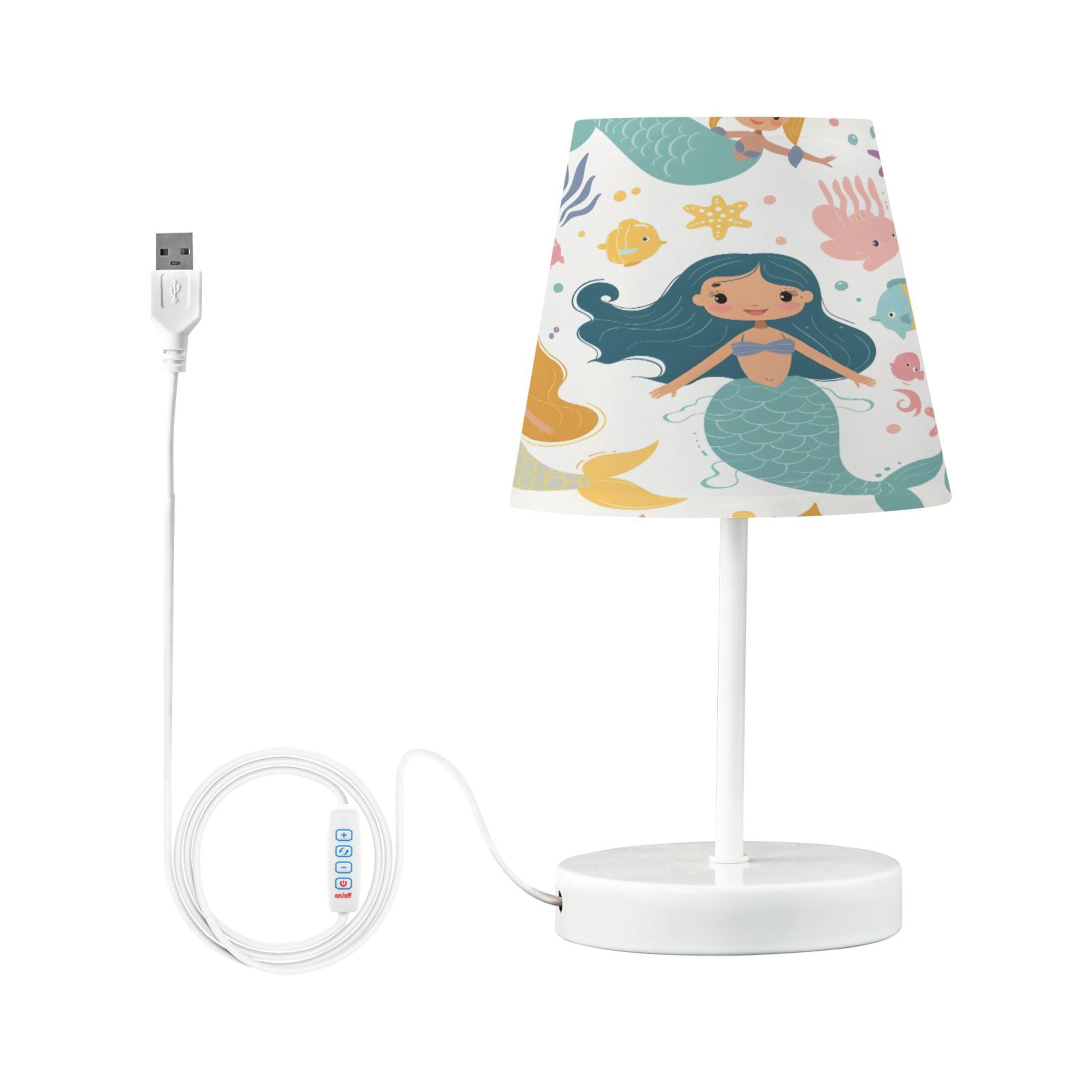 Cute Mermaids and Friends Desk Lamp LED Table Nightstand Lamps with 3 ...