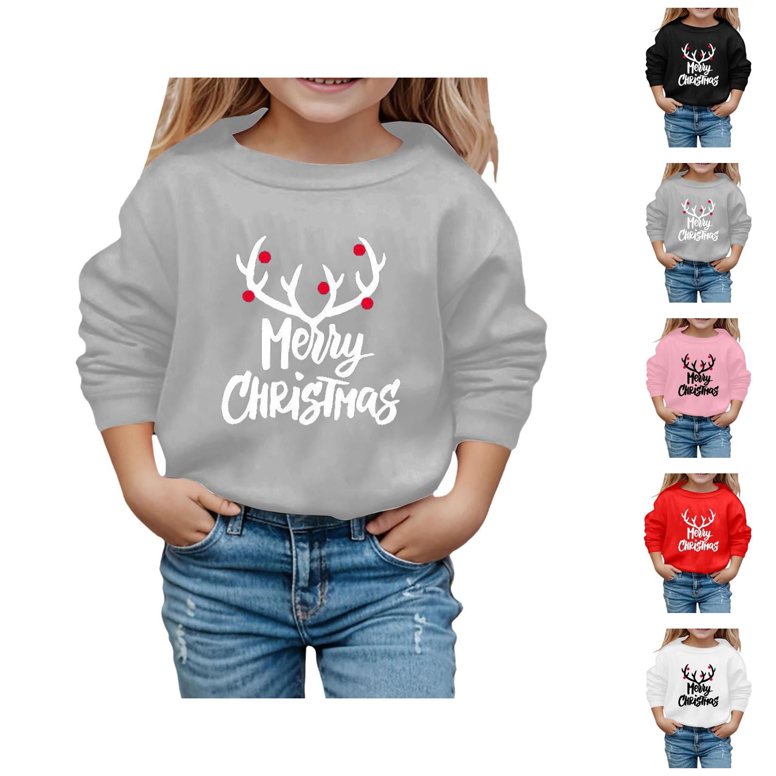 Cute Merry Christmas Sweatshirts for Kids 2025 Long Sleeve Crewneck ...