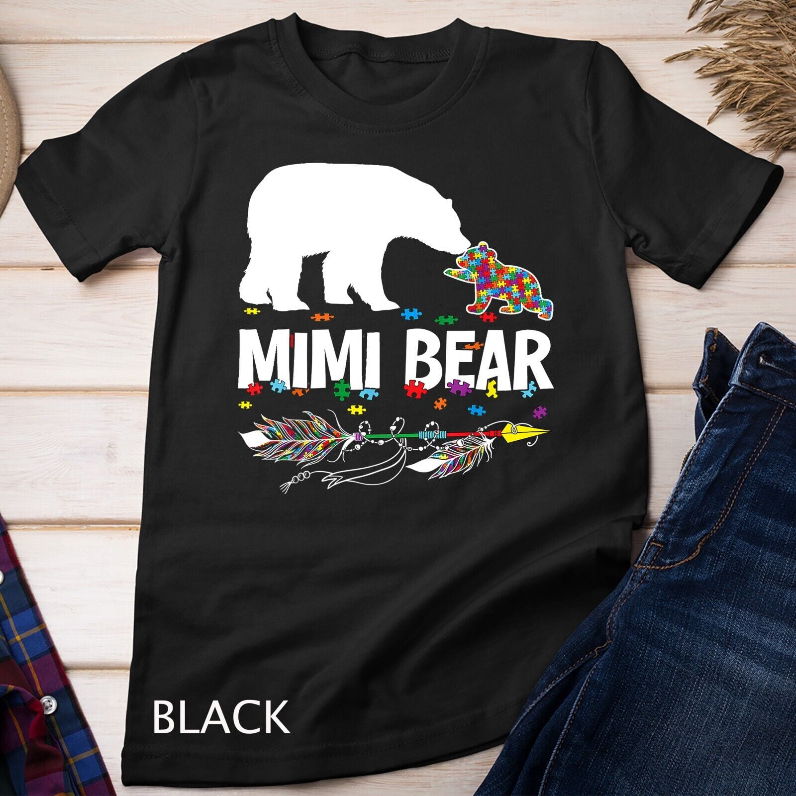 Cute Mimi Bear Autism Awareness Shirt Autistic Family Unisex T-shirt ...