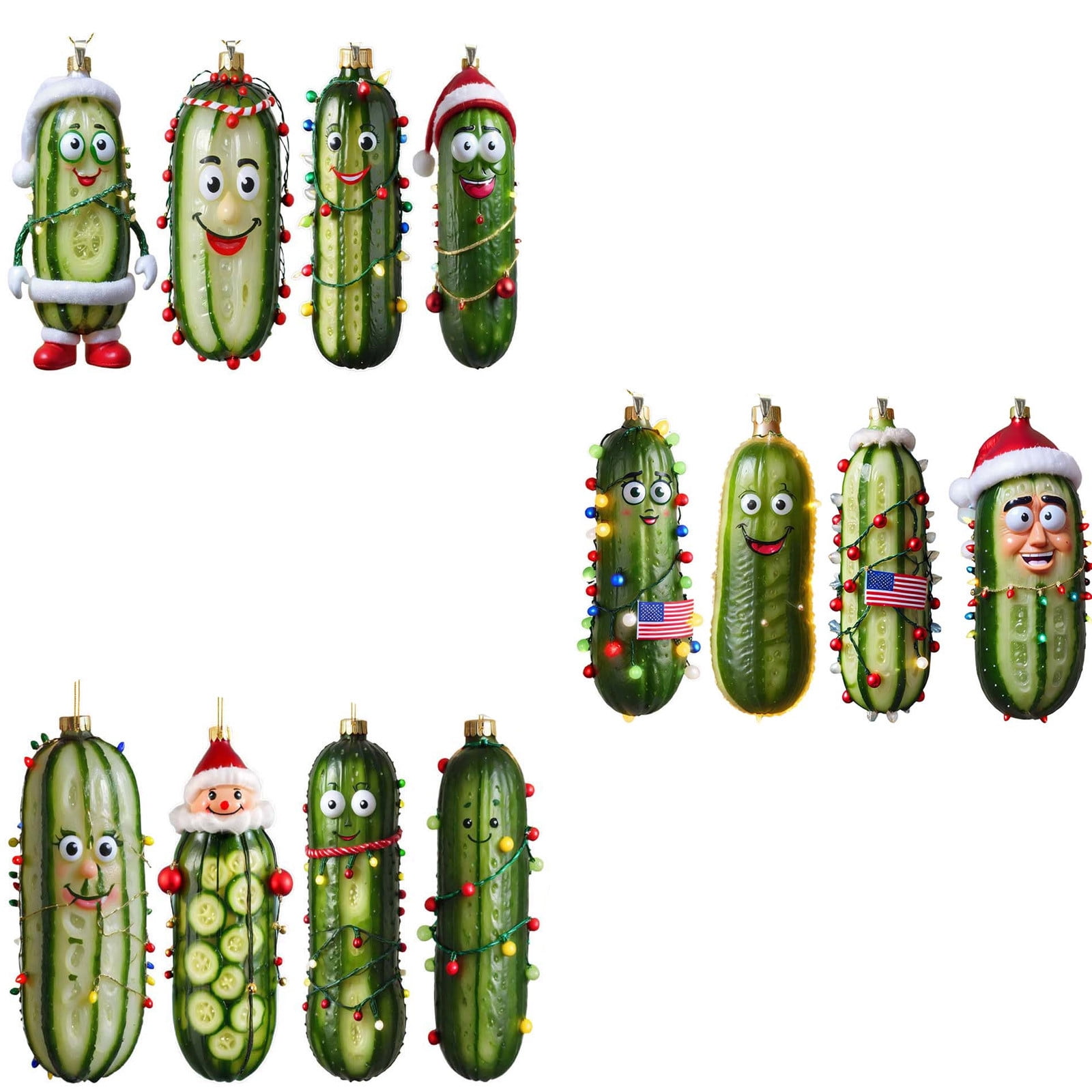 Cute Mini Cucumber Christmas Tree Pendant - Multi-Functional Decorative ...