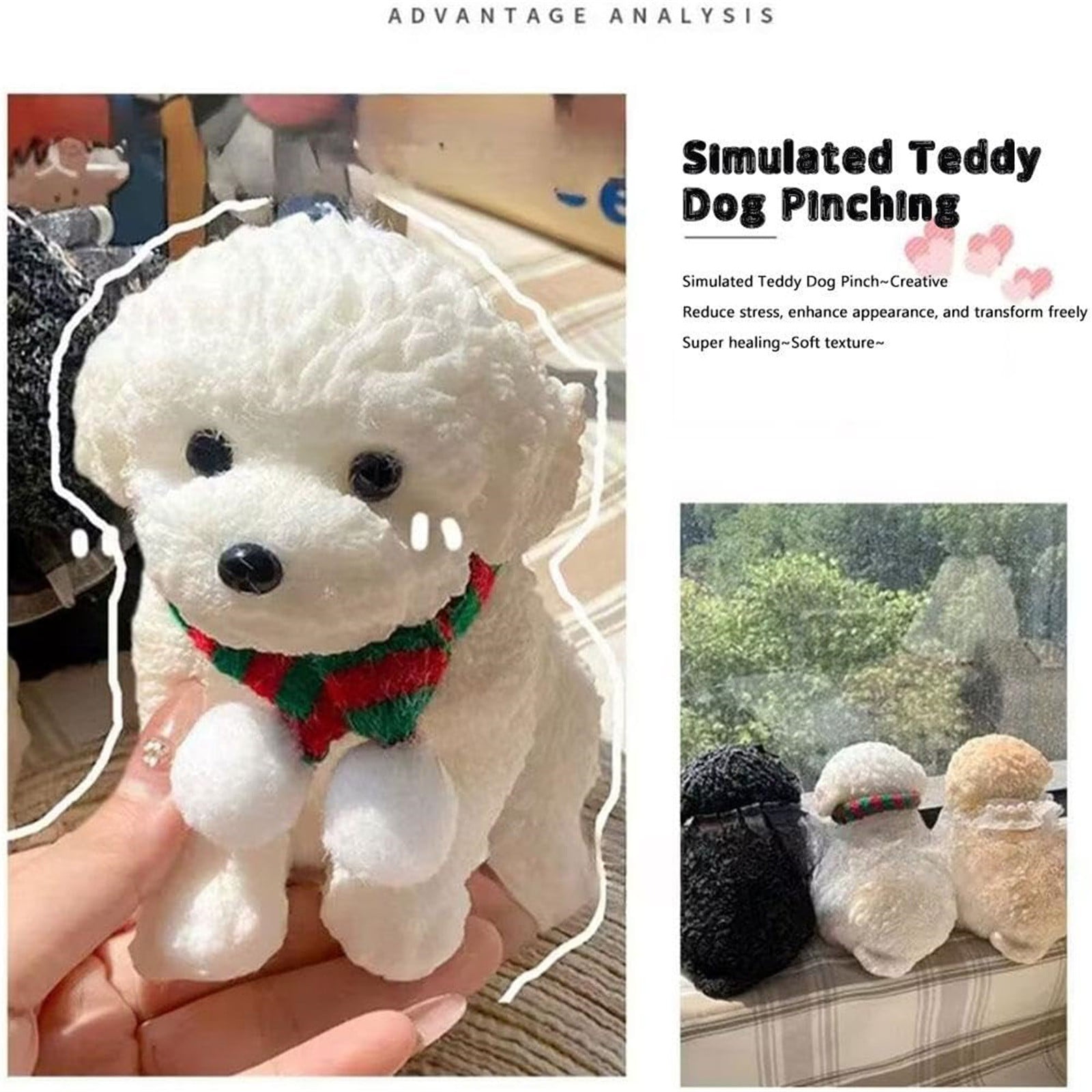 Cute Mini Dog Squeeze Rebound Toy 5.1" - Super Stress Reliever ...