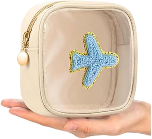 Cute Mini Makeup Bag Set with Chenille Patches, Water-Resistant Nylon, 4.72 x 5.12 inch, 6 ...