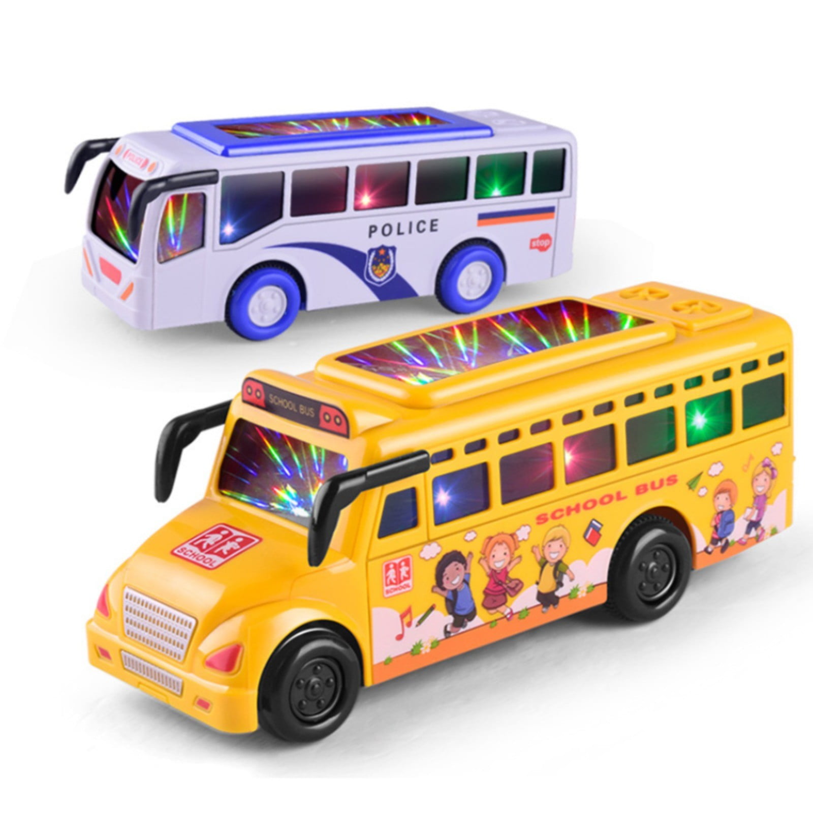 Cute Mini Plastic Luminous Toy Car School Bus Model A Delightful Idea ...