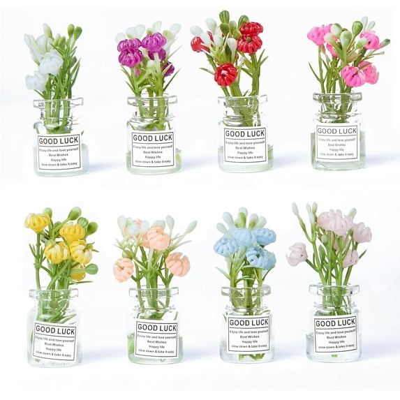 Cute Mini Vase Fridge Magnets,8PCS Funny Luminous Plant Flower Magnets ...