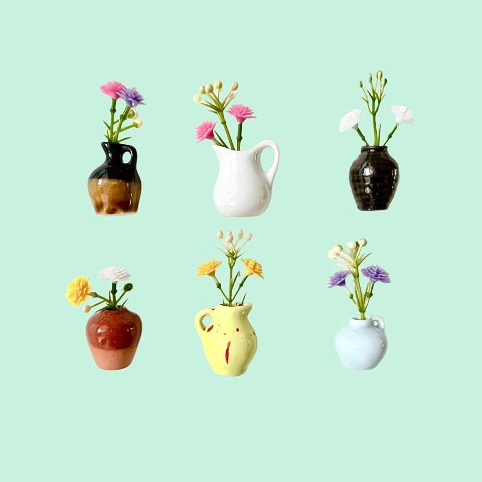 Cute Mini Vase Magnets for Fridge, Tiny Magnetic Flower Glass Vases ...