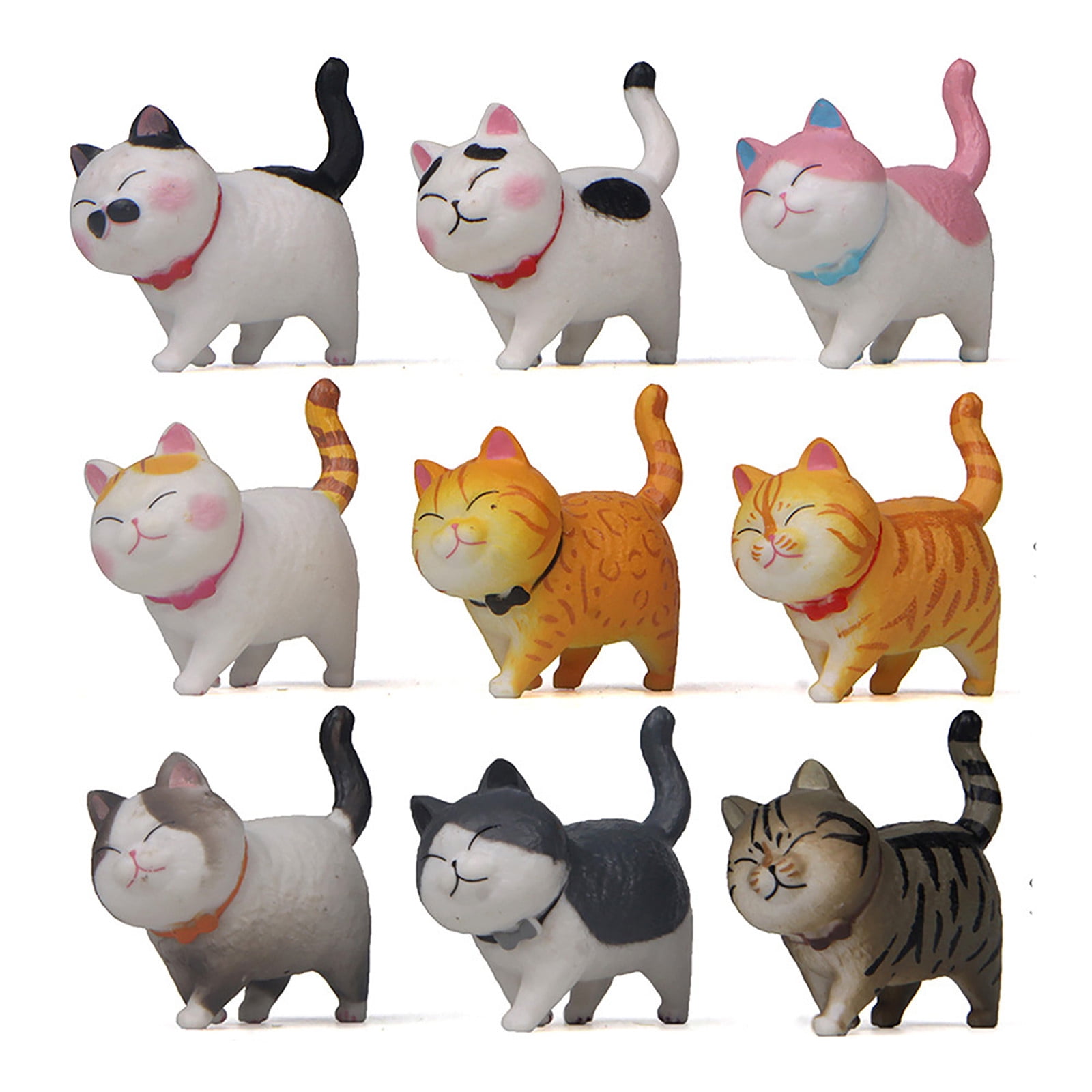 Cute Miniature Cats Figure Animal Cats CharactersToys Mini Figure ...