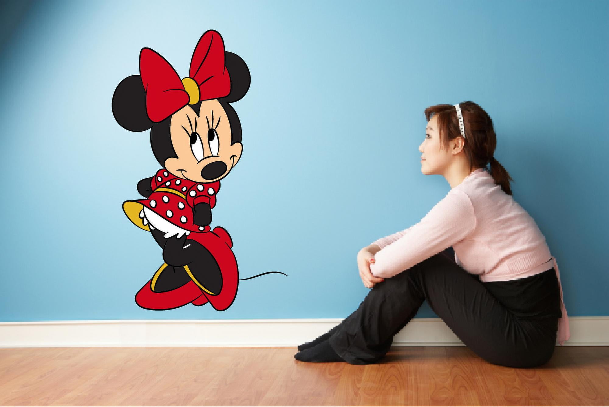 Disney's Minnie Mouse Red Dress Wall Decal, Vinyl Mural for Kids Room ...