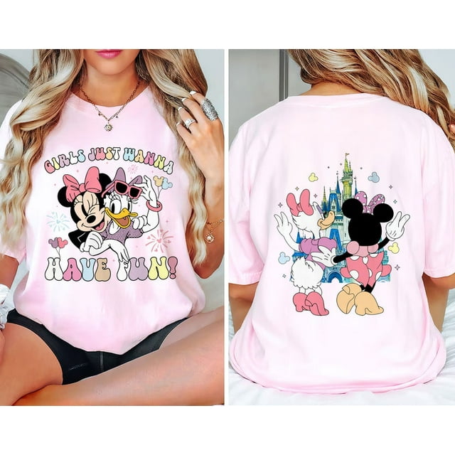 Cute Minnie Mouse And Daisy Duck Summer Shirt Girls Just Wanna Have