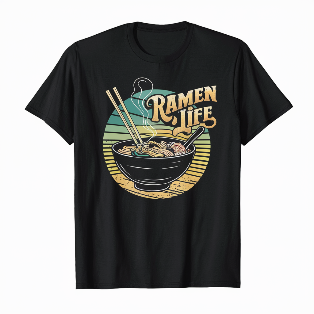 Cute Miso Happy Noodle Fun Ramen Japanese Food Enthusiast Tee T-Shirt ...