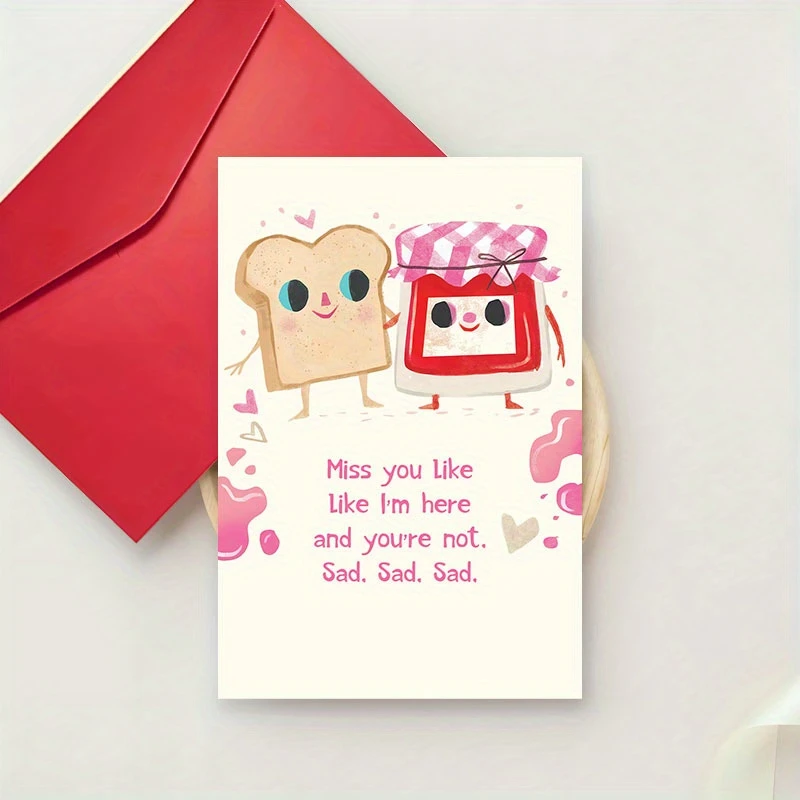 Cute Missing You Card – “Miss You Like I’m Here” with Toast and Jam ...