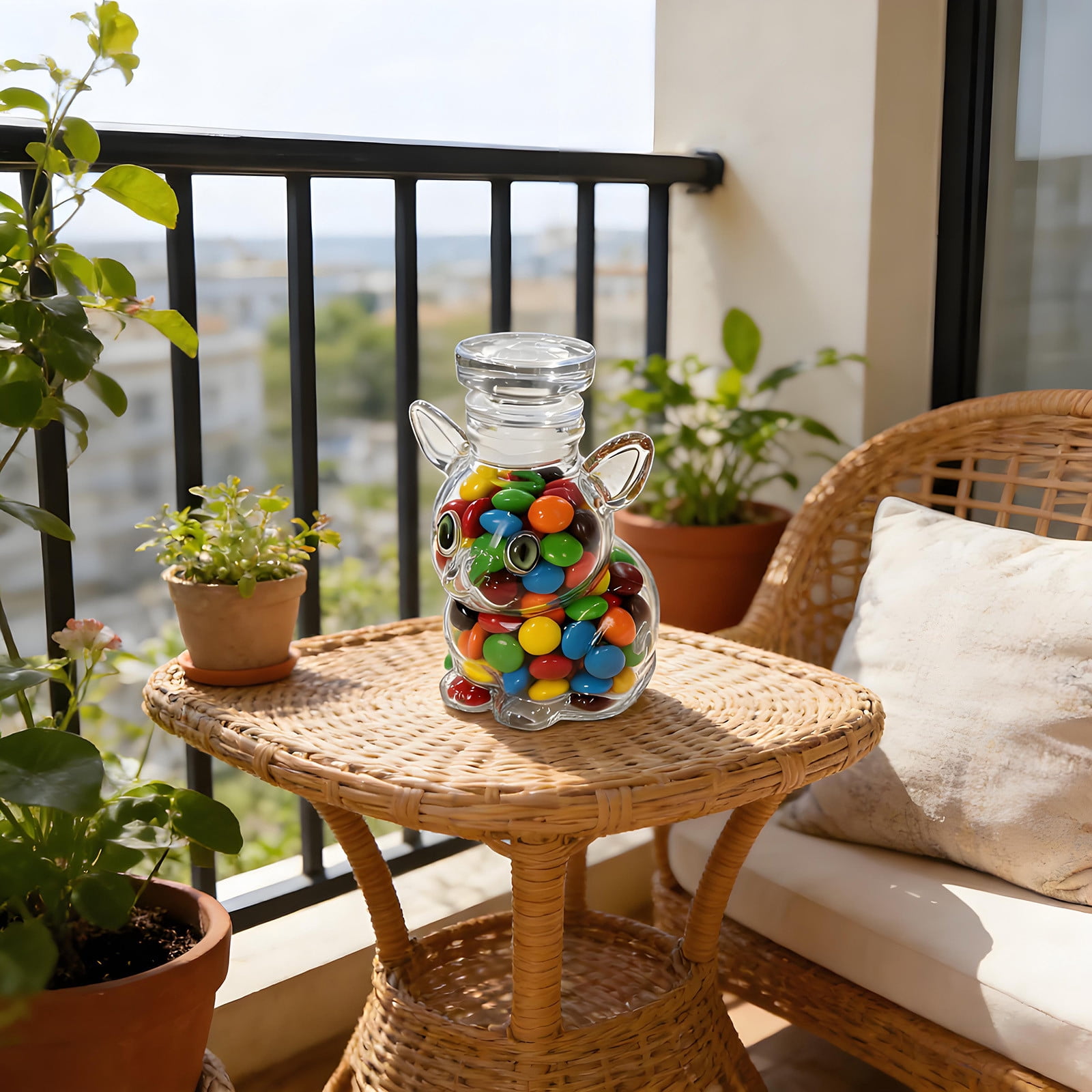 Cute Mog-Shaped Airtight Snack Container for Candy Coffee Pods Large ...