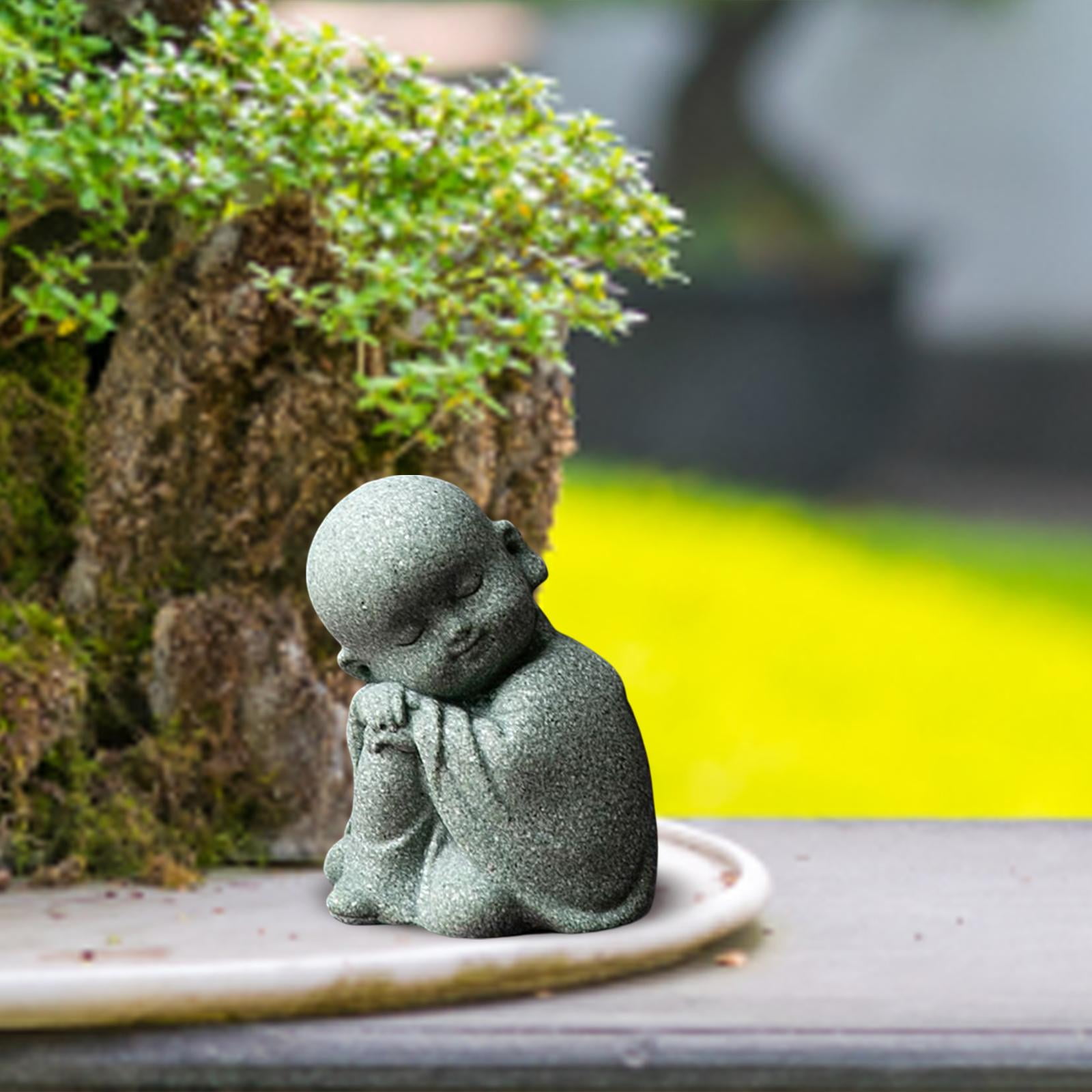 Cute Monk Figurine Buddha Statue Delicate Miniature Crafts Handmade ...