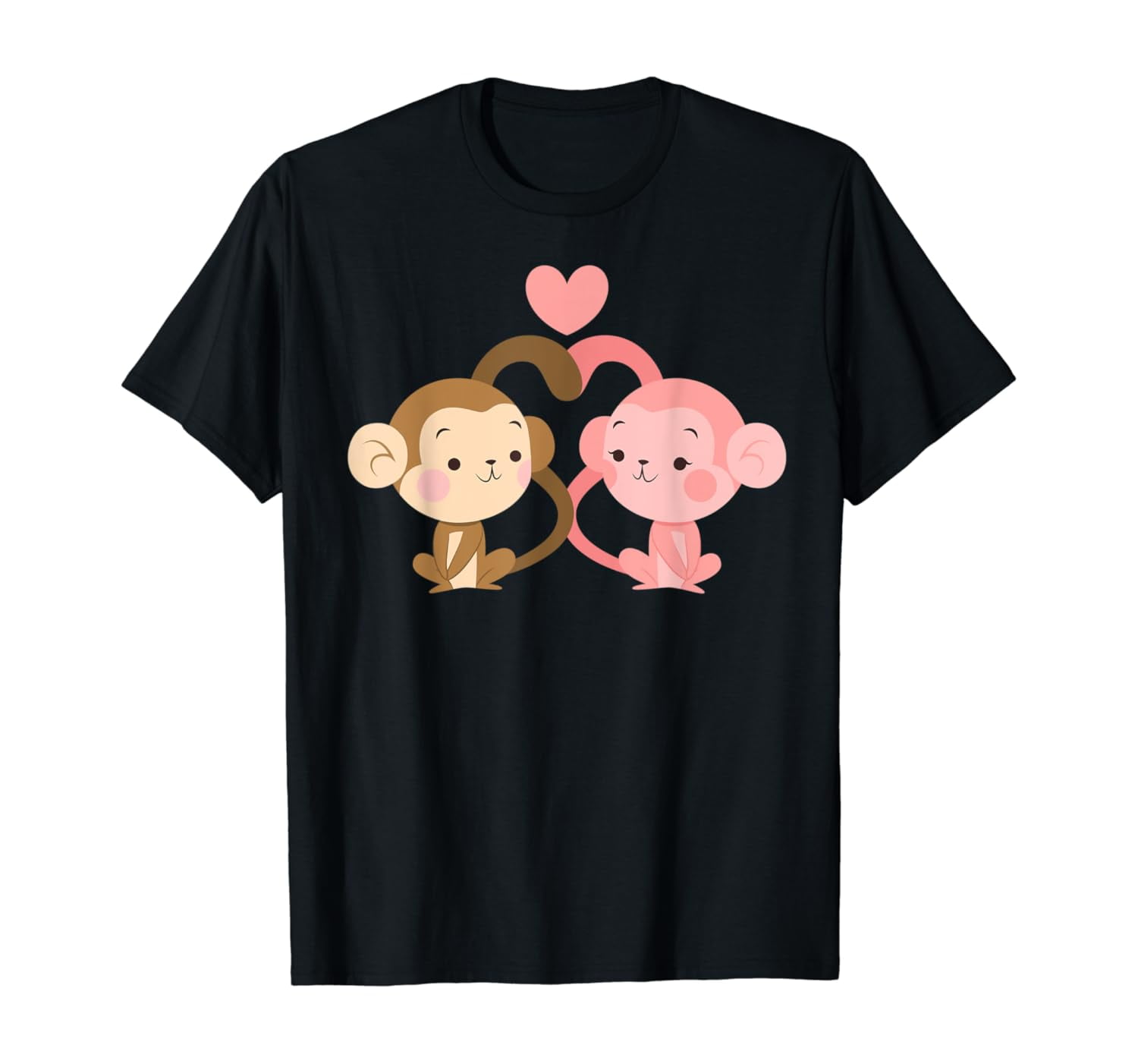 Cute Monkey Couple Love Day T-Shirt - Walmart.com