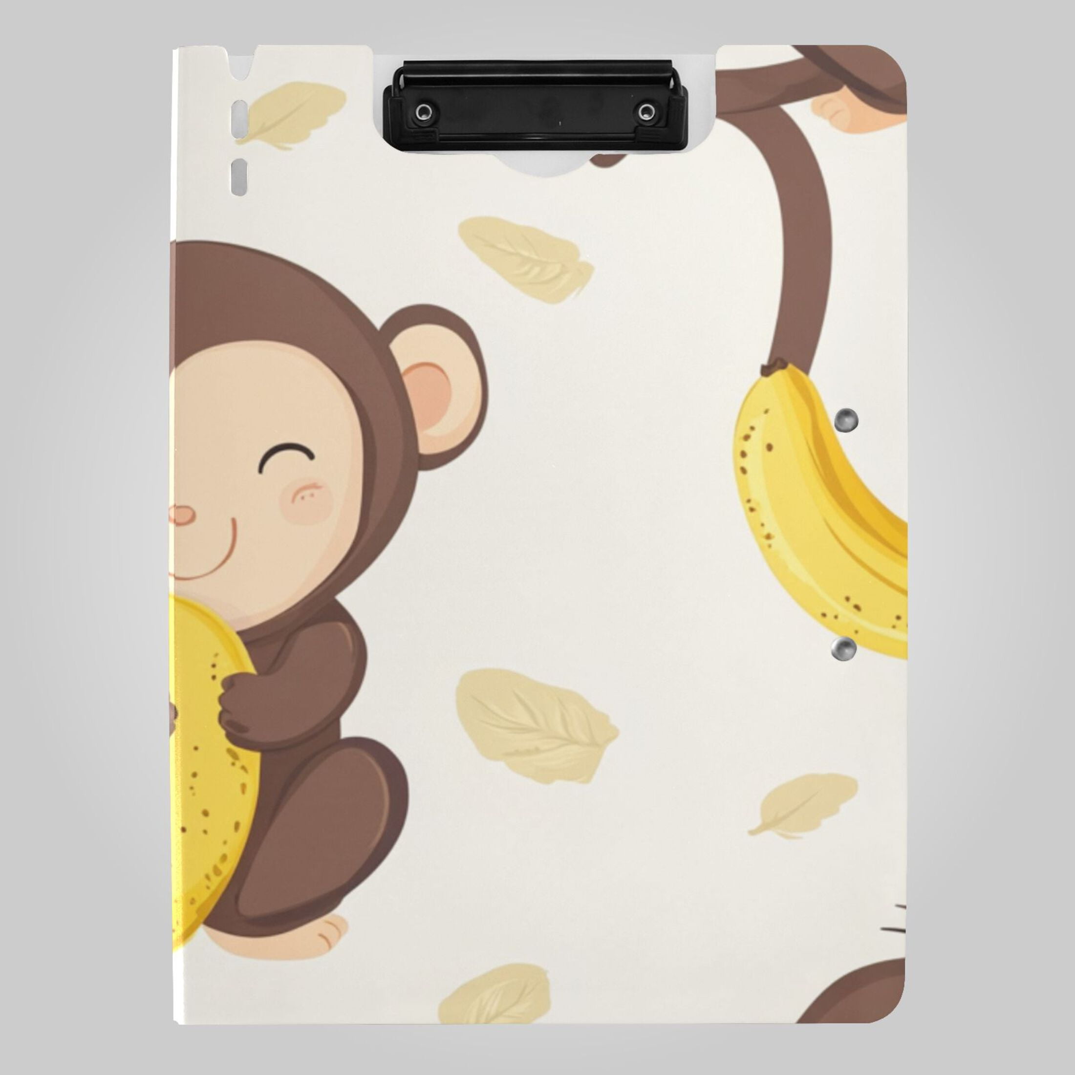 Cute Monkey Eat Bananas Leaves Foldable Binder Folder Clipboard with ...