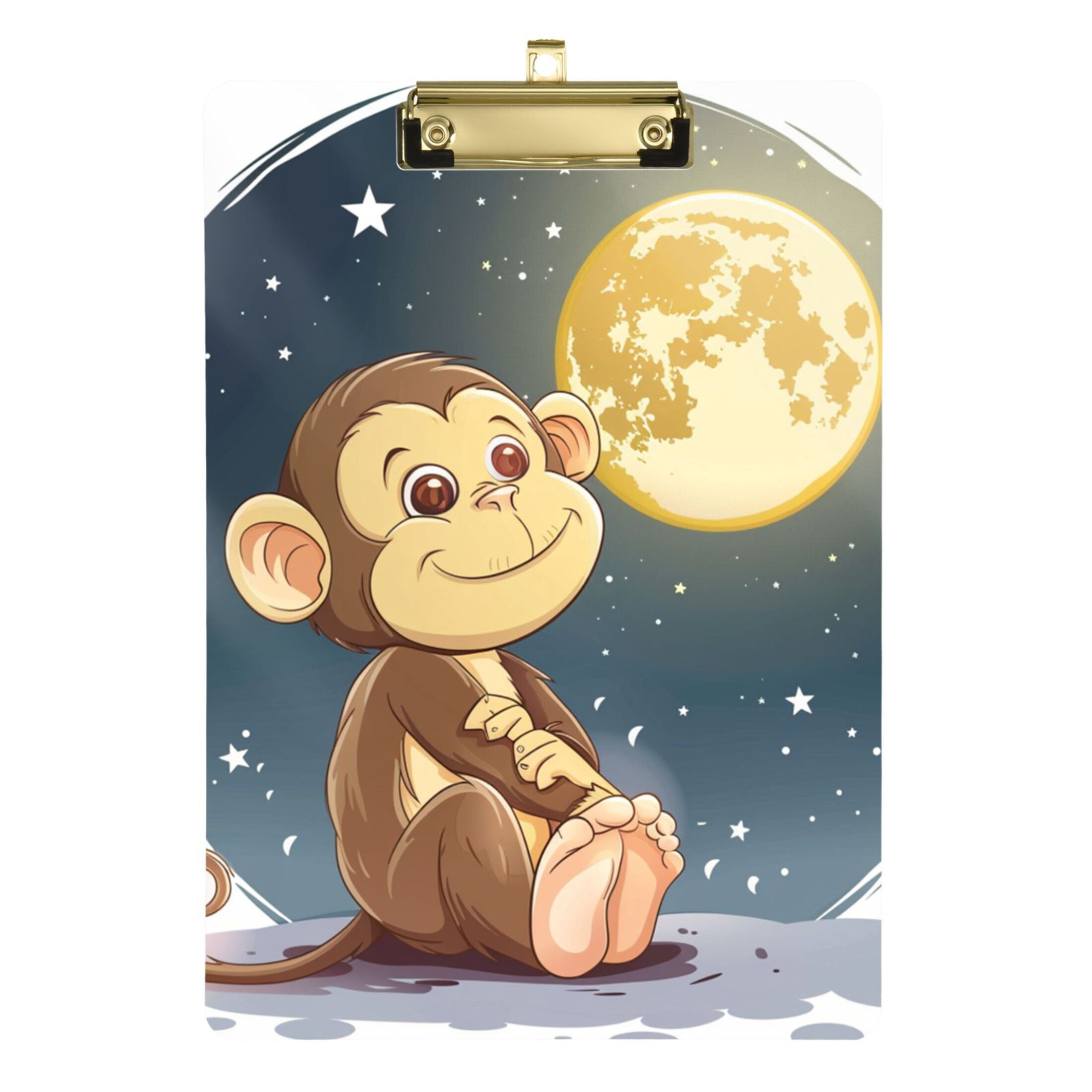 Cute Monkey Look at The Moon Acrylic Clipboard Drawing Board Clipboard ...