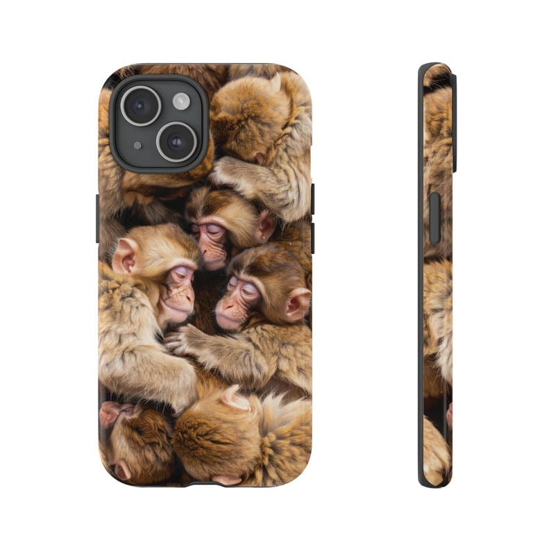 Cute Monkey Phone Case – Baby Animal Jungle Design for iPhone 11–17 ...