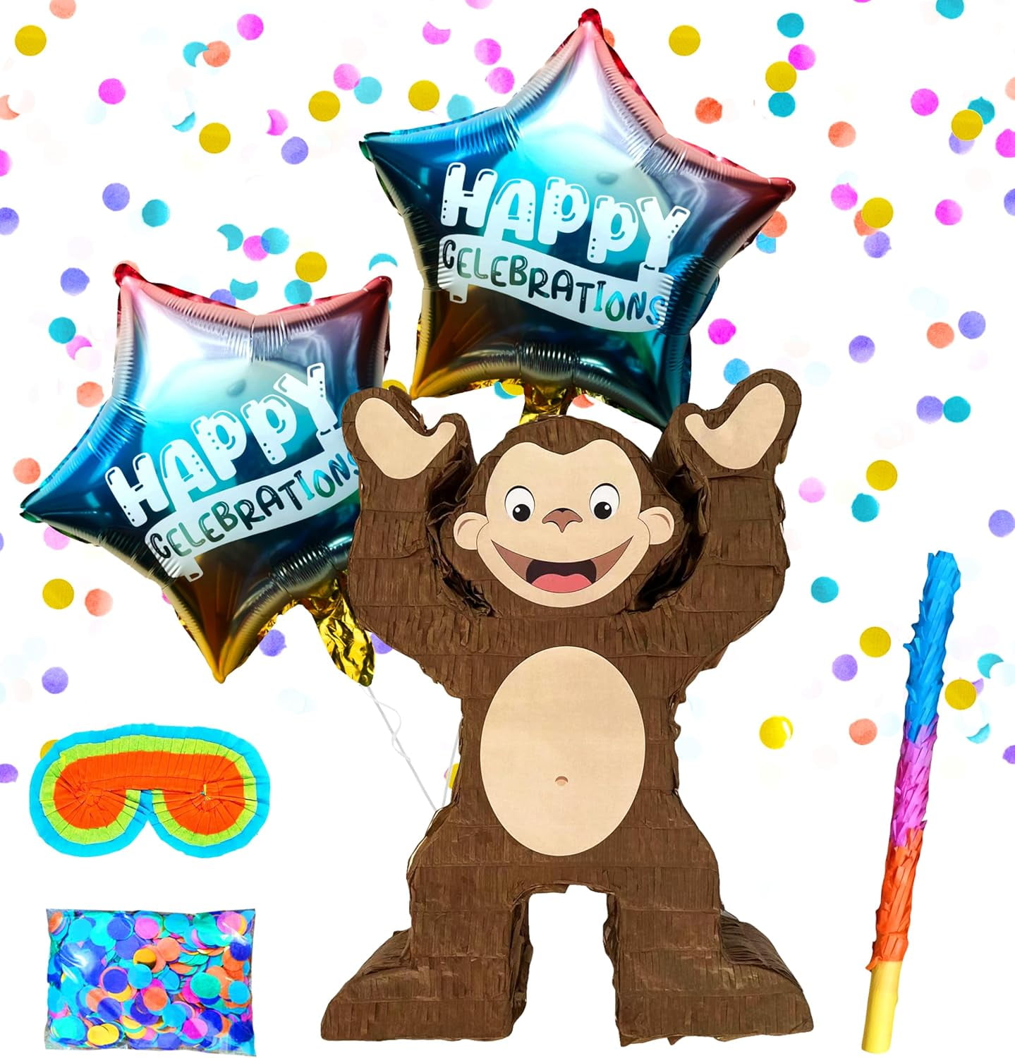Cute Monkey Pinatas for Kids Birthday Parties, Fun Animal-Themed ...