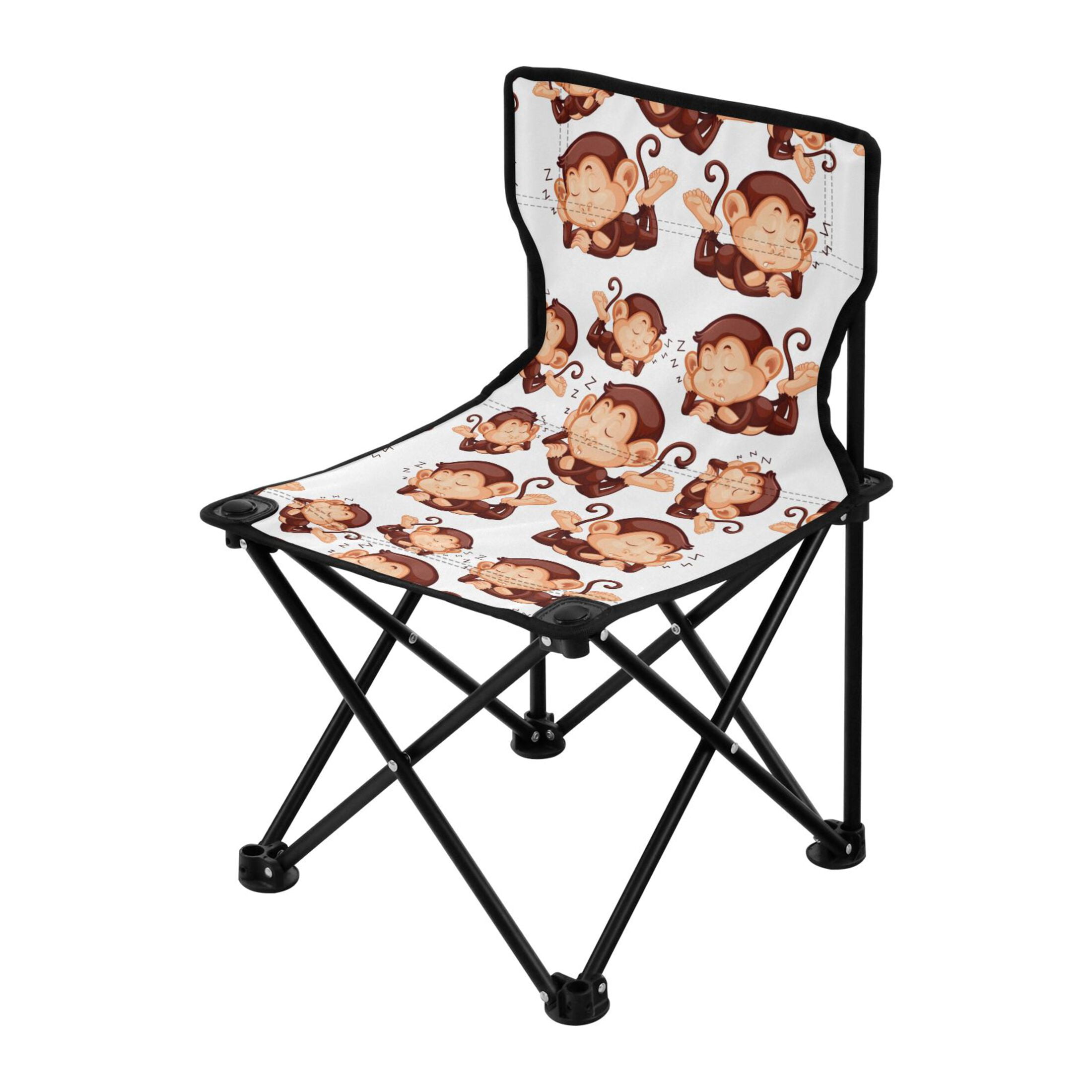 Cute Monkey Sleeping Portable Camping Chair Small for Kids Outdoor ...