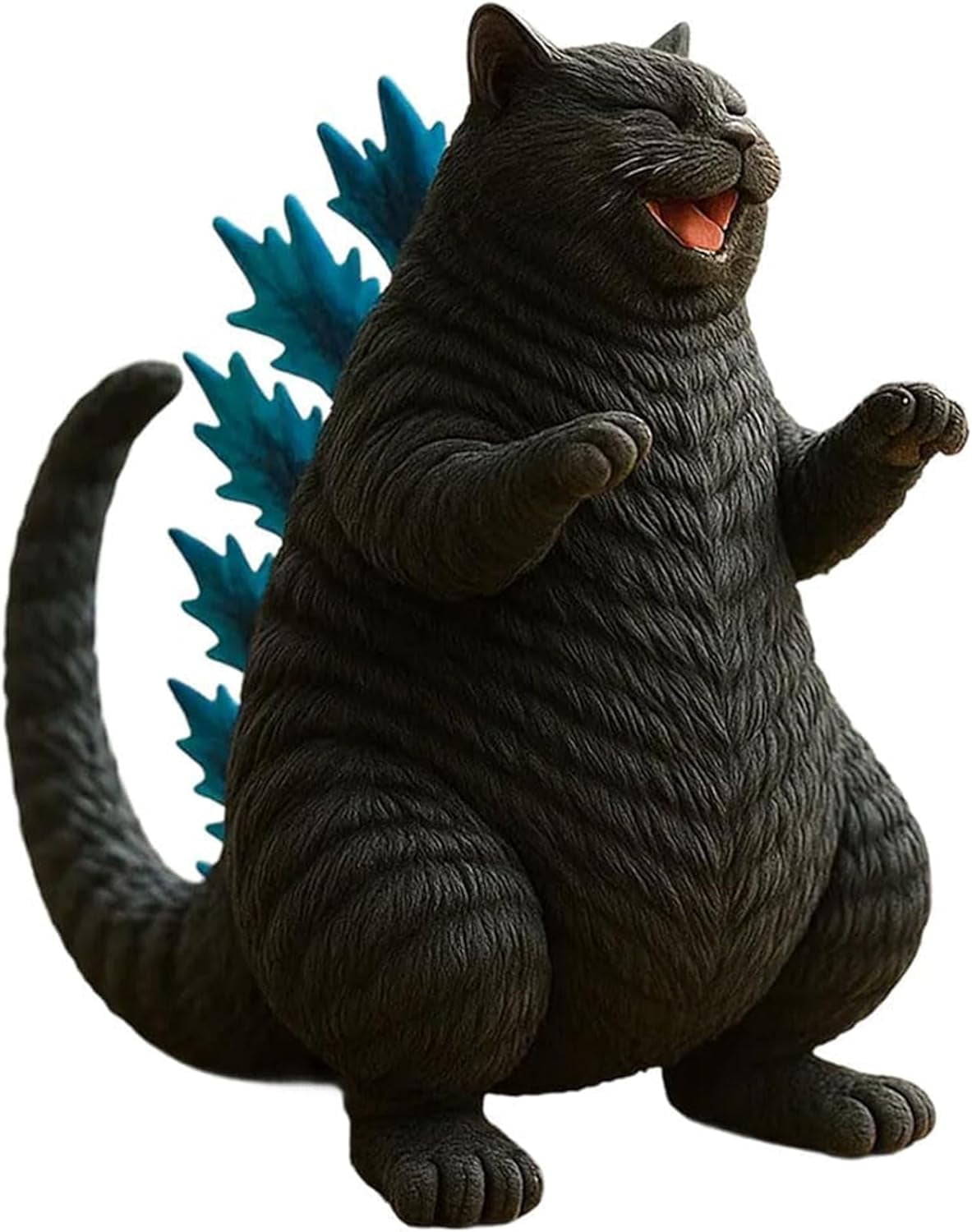 Cute Monster Cat Figurine – Funny Roaring Cat Statue for Home Office ...