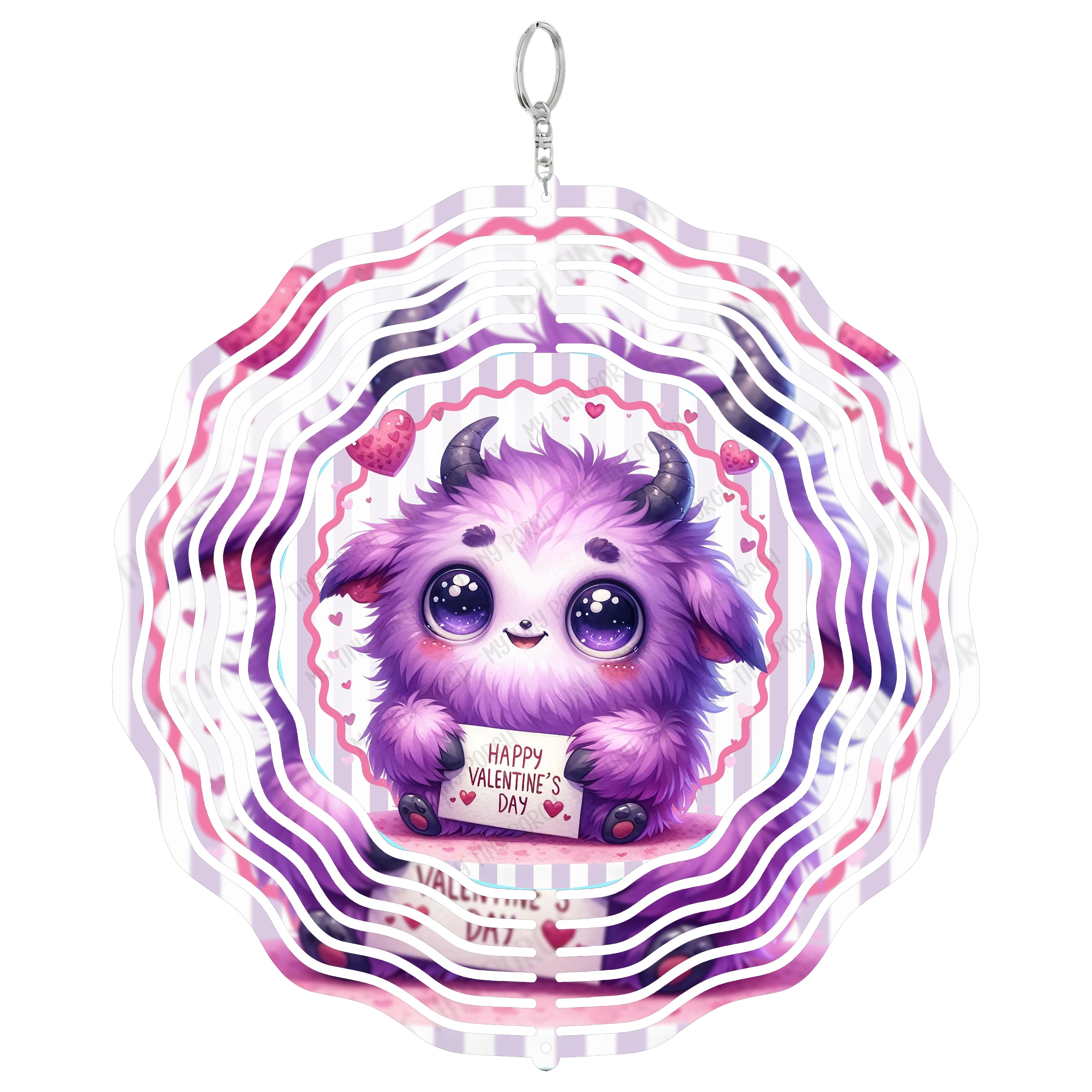 Cute Monster Valentine Love 3D Wind Spinner, Funny Holiday Kids Gift ...