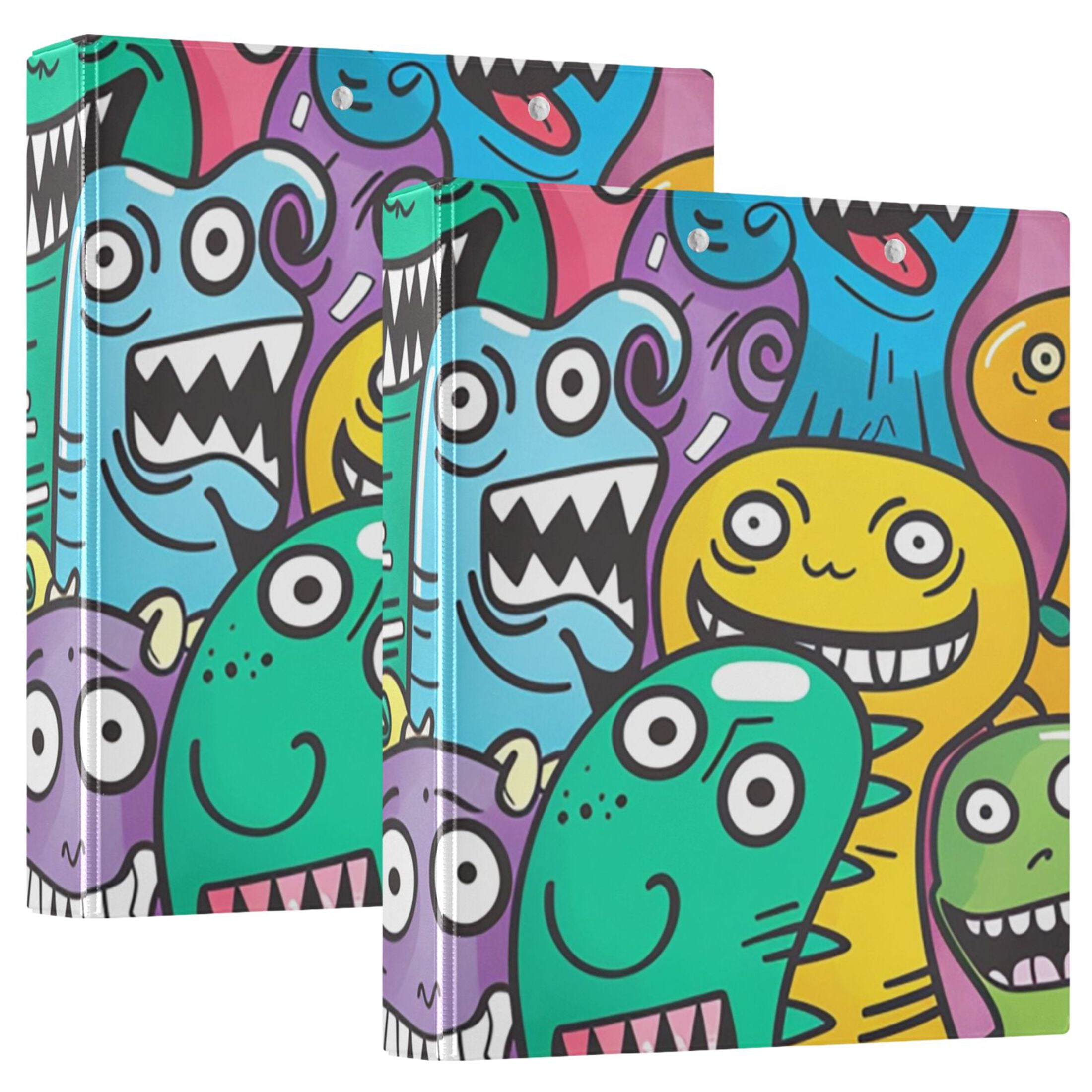 Cute Monsters 3 Ring Binders 1.5 inch Hardcover File Folders with ...