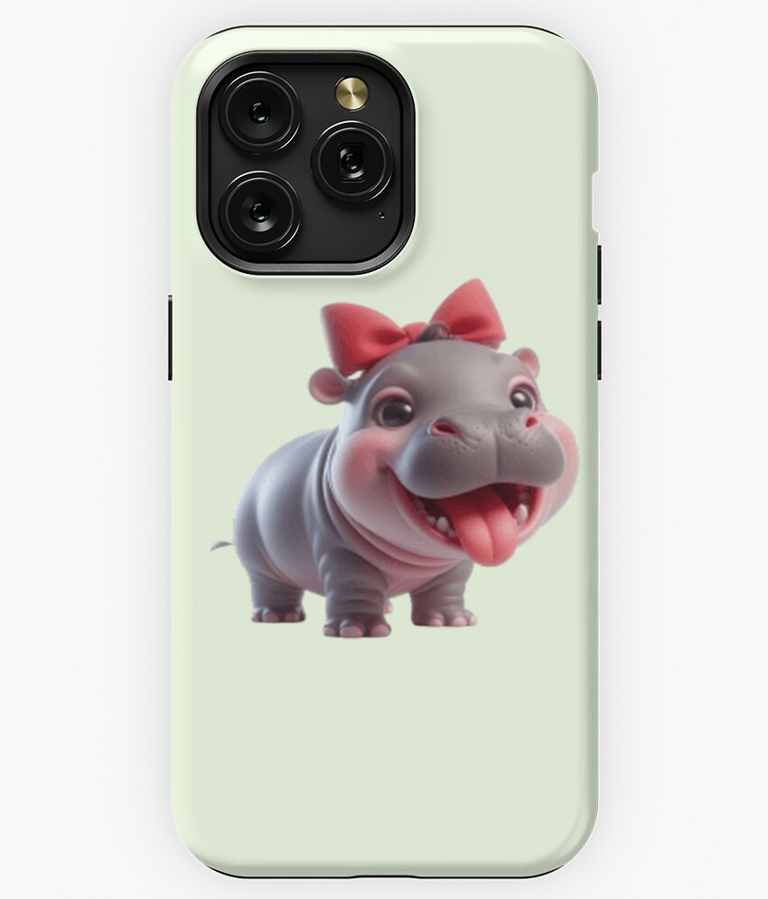 Cute Moo Deng The Famous Viral Baby Hippo A6603 Phone Case for iPhone ...