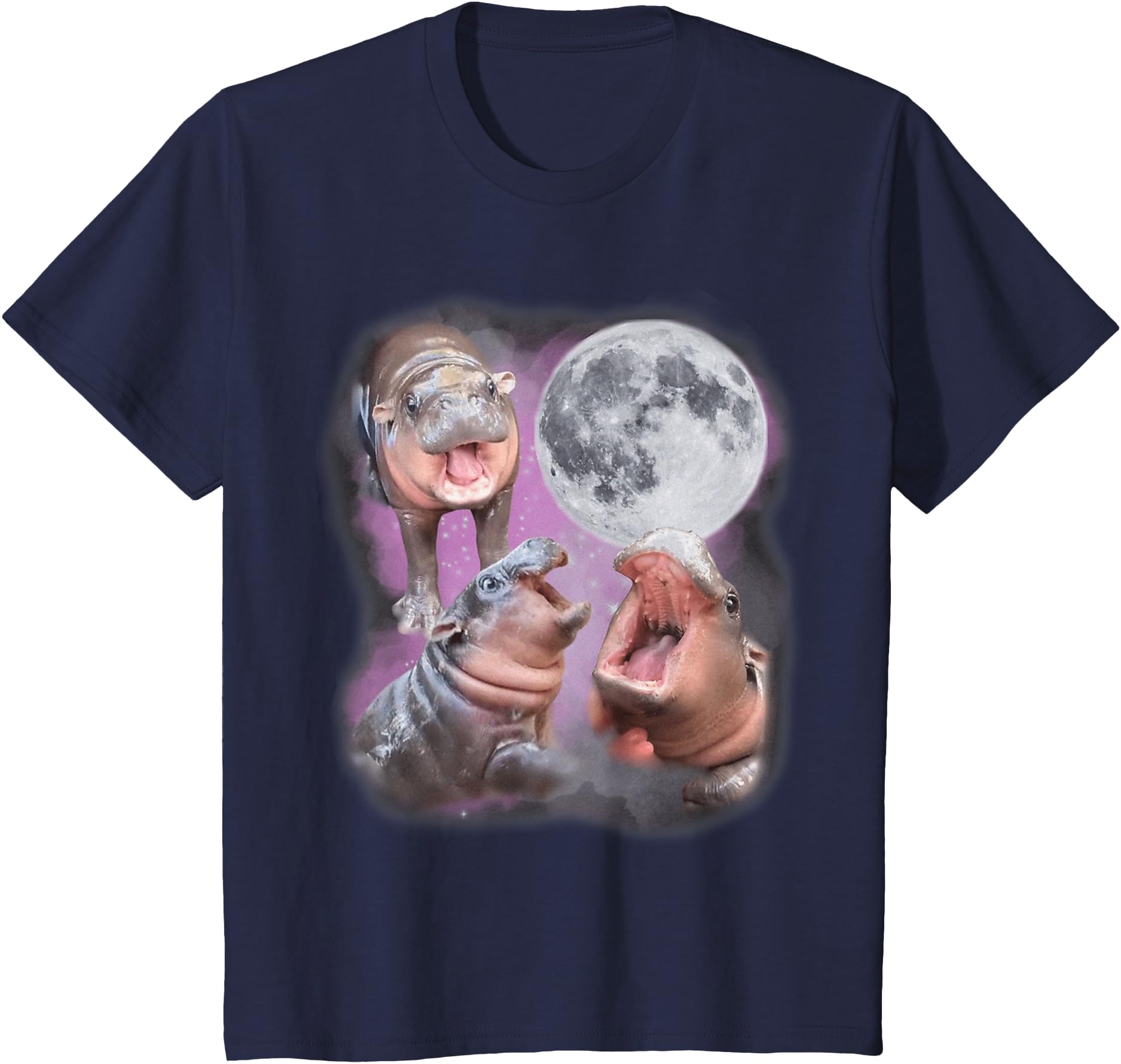 Cute Moo Deng With The Moon Youth Toddler T-Shirt,Heliconia color,size ...