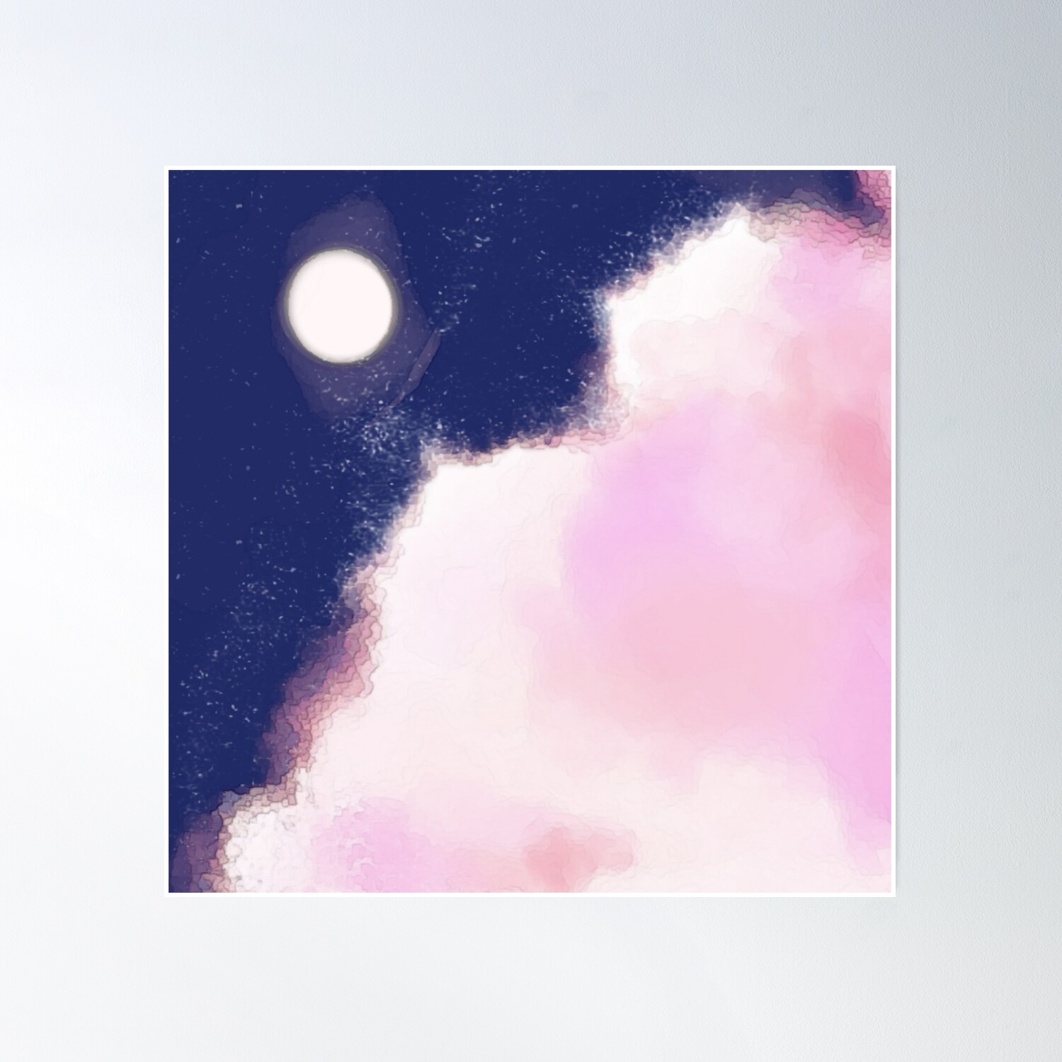 Cute Moon Face Poster Wall Art, Modern Wall Decor, 16x16 UNFRAMED ...
