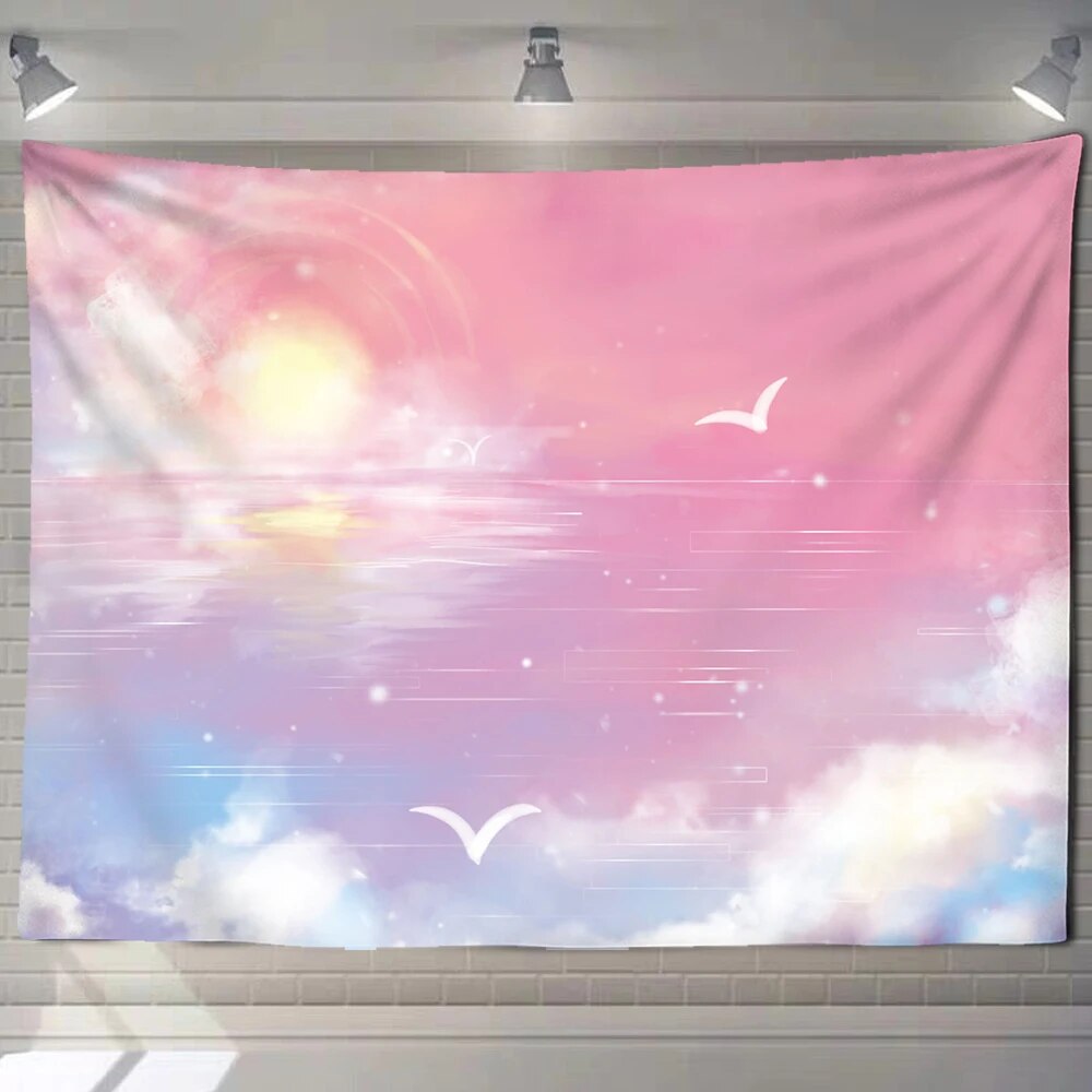 Cute Moon Tapestry for Teen Girl Preppy Room Decor Aesthetic Wall ...